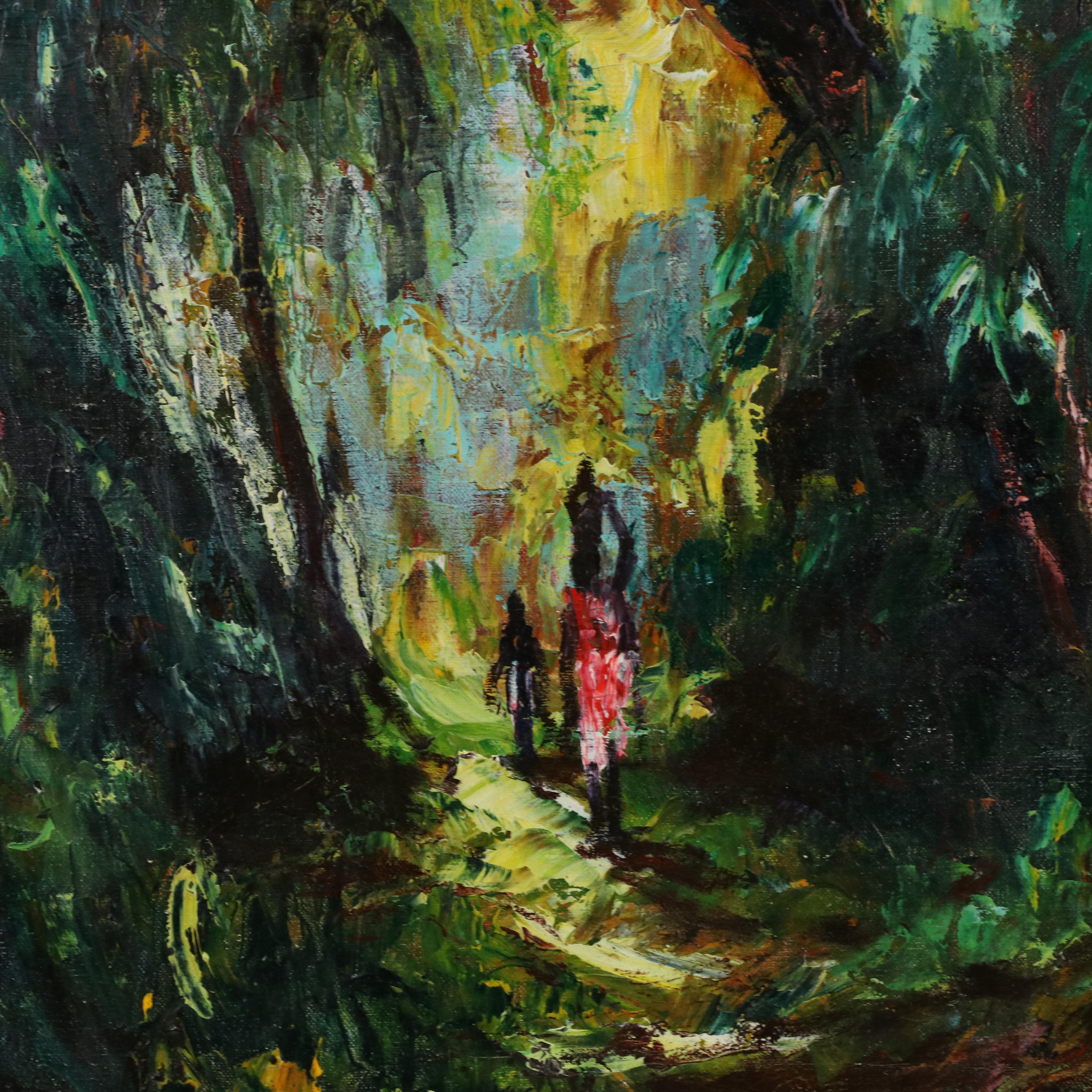 Attributed to Iwan Bala Oil Painting of Surrealist Landscape with ...