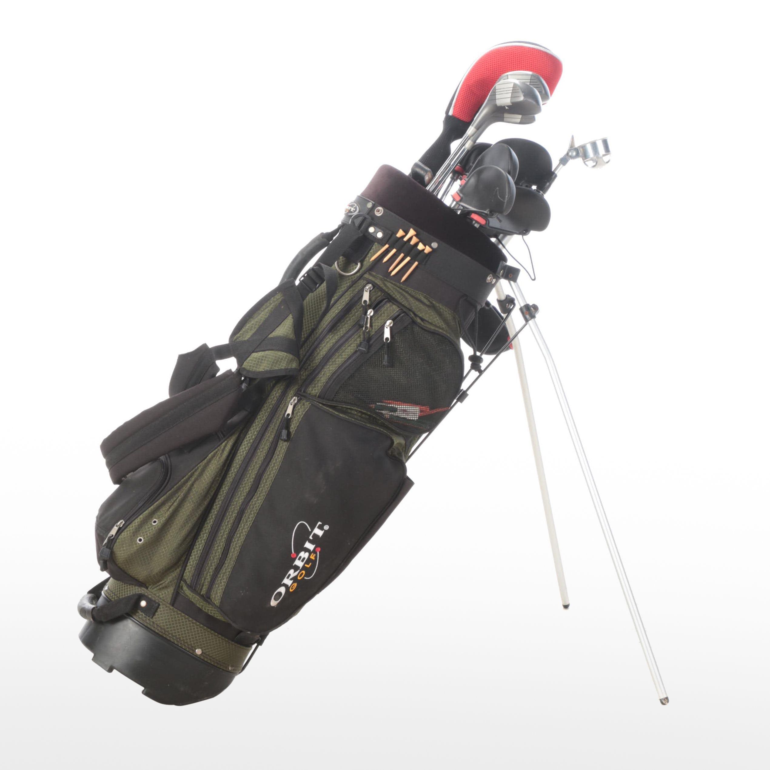 Orbit Golf Bag With Dunlop Max Golf Clubs, Drivers and Big Mo Titanium ...