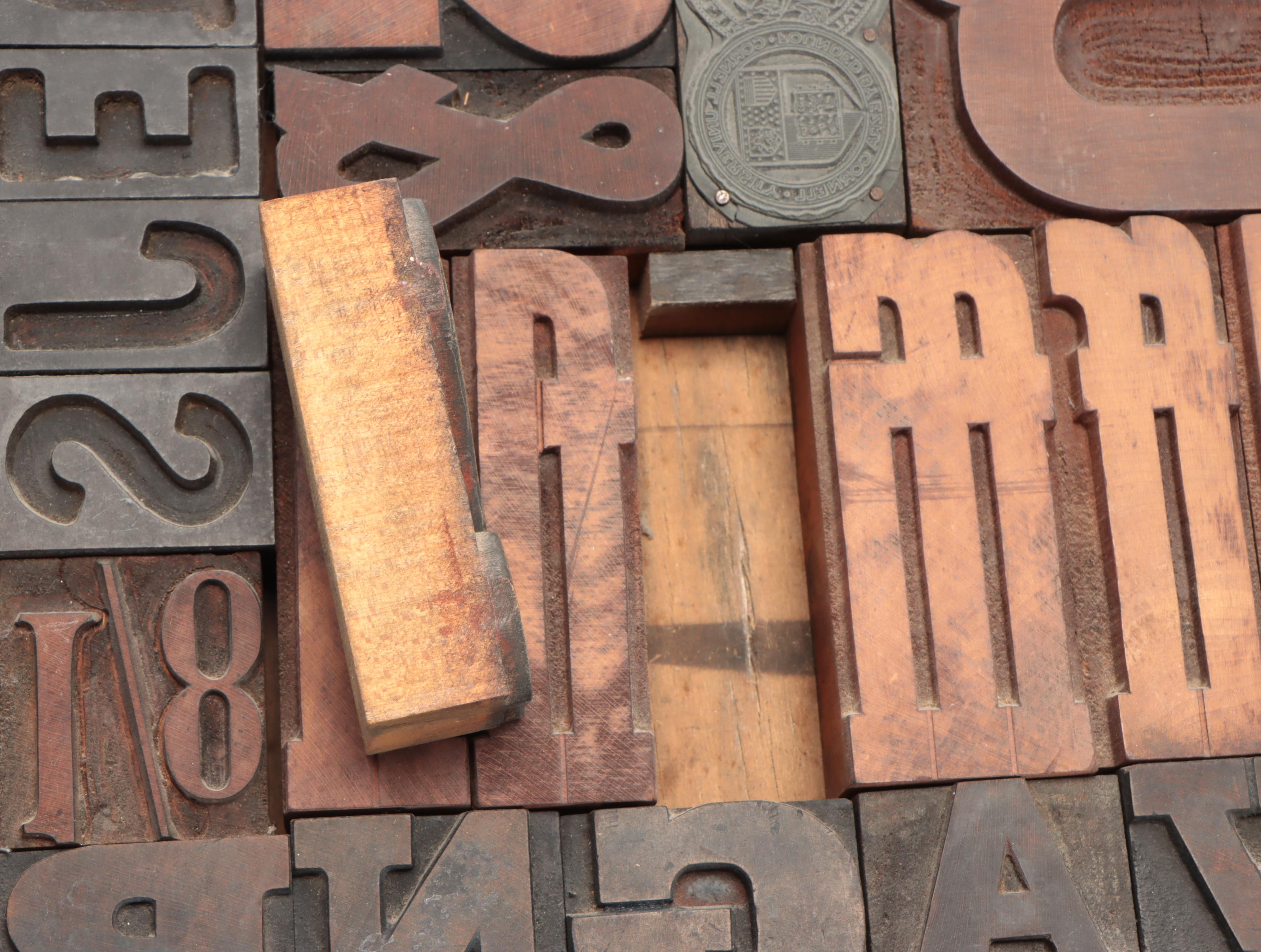 Framed Mid-Century Letterpress Type Blocks | Everything But The House