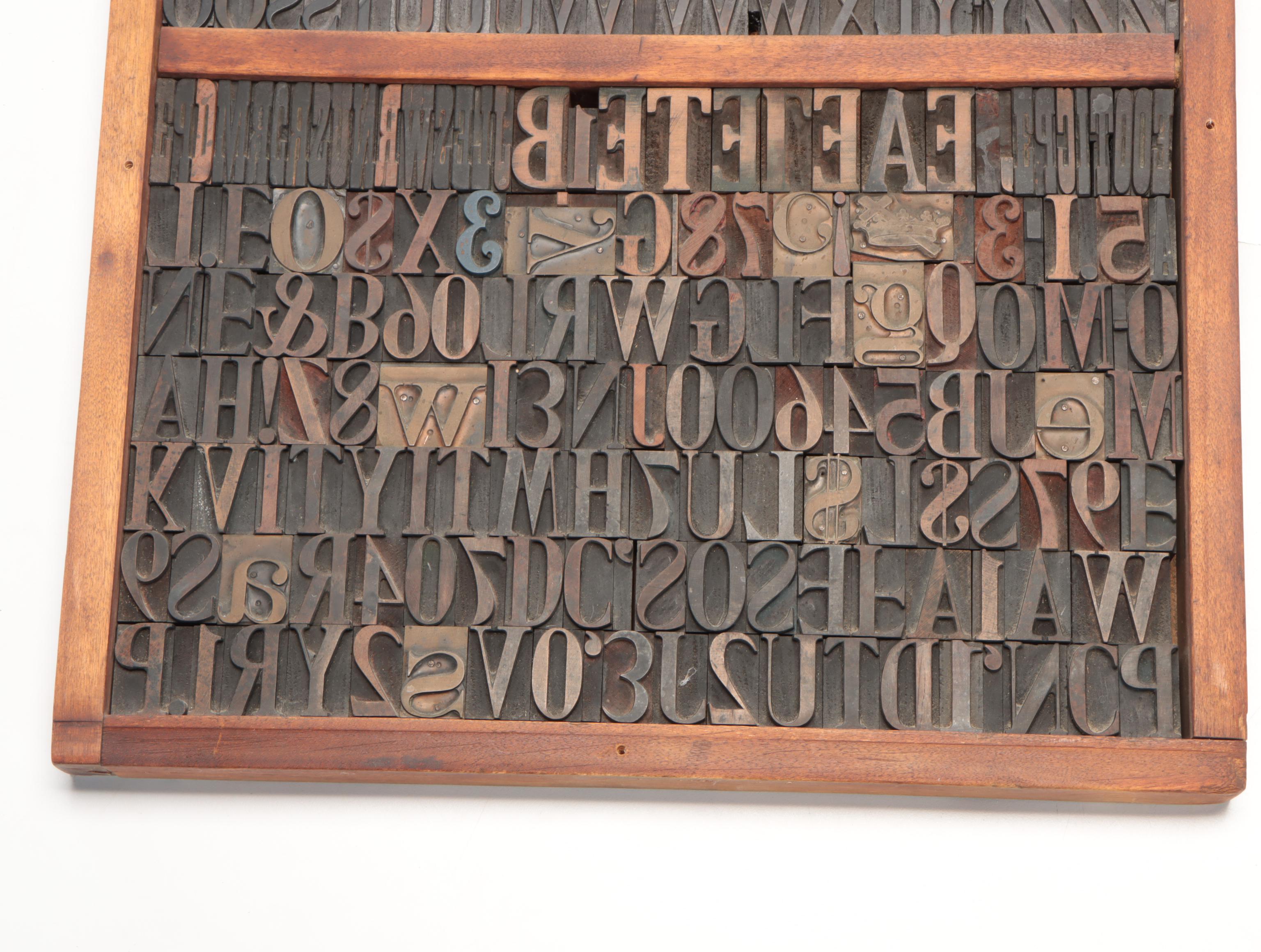 Framed Mid-Century Letterpress Type Blocks | Everything But The House