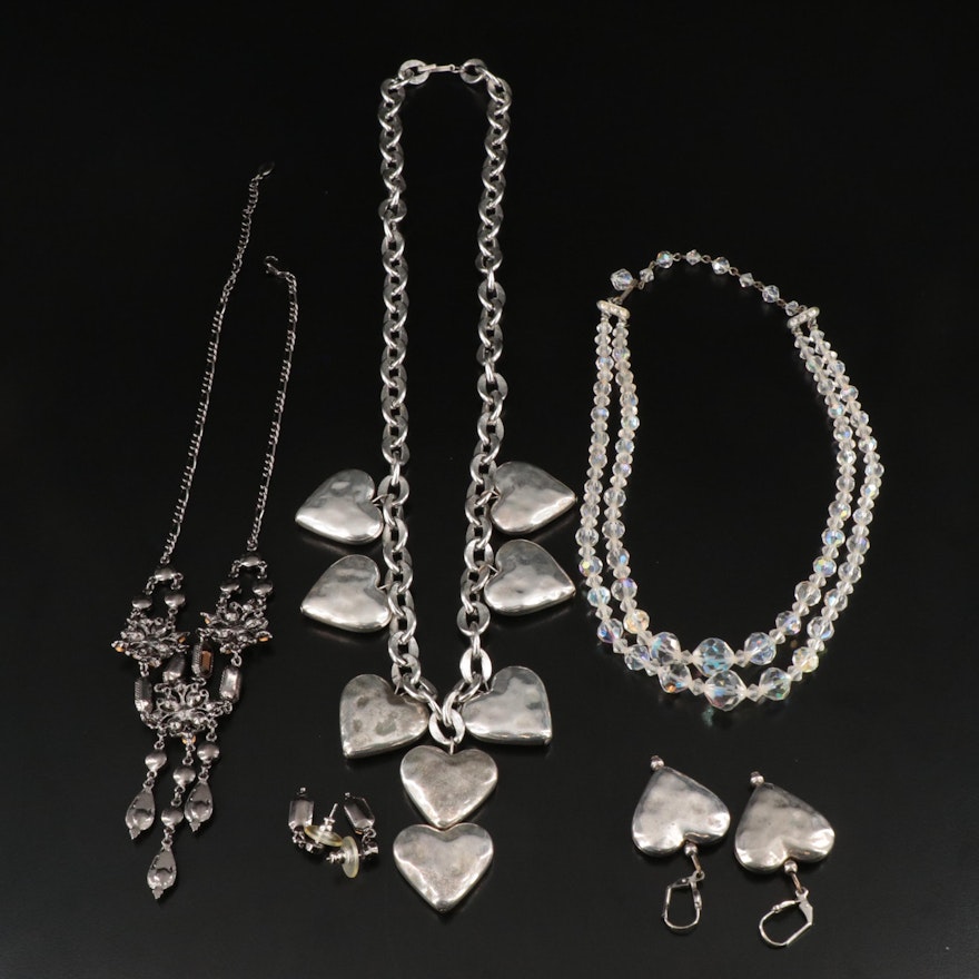 Glass Jewelry Collection Featuring Necklaces And Earrings Everything But The House