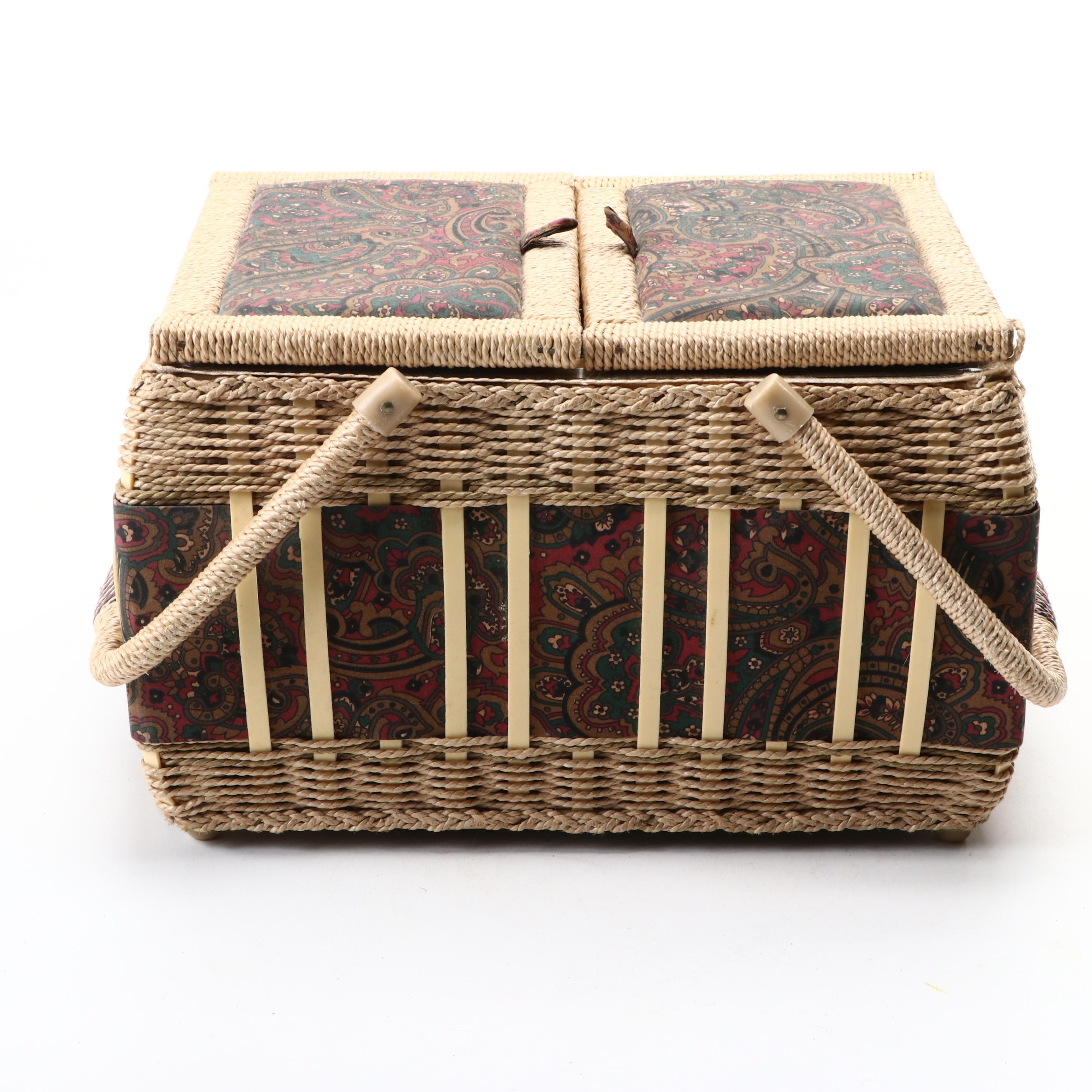 Azar Sewing Basket with Sewing Scissors, Pins, Thread and More Supplies ...