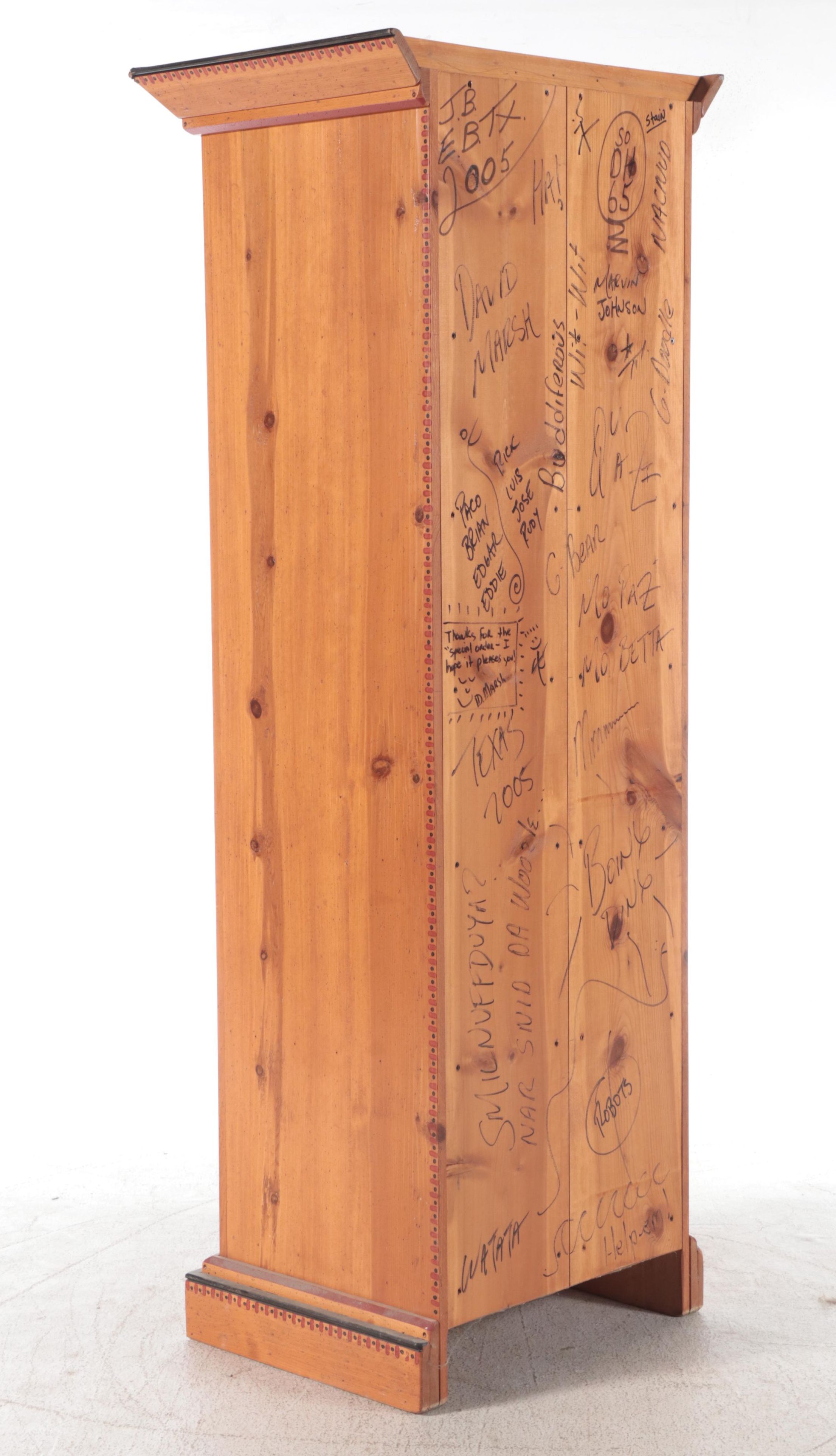 David Marsh Furniture Paint-Decorated Pine Cabinet, Dated 2005 | EBTH