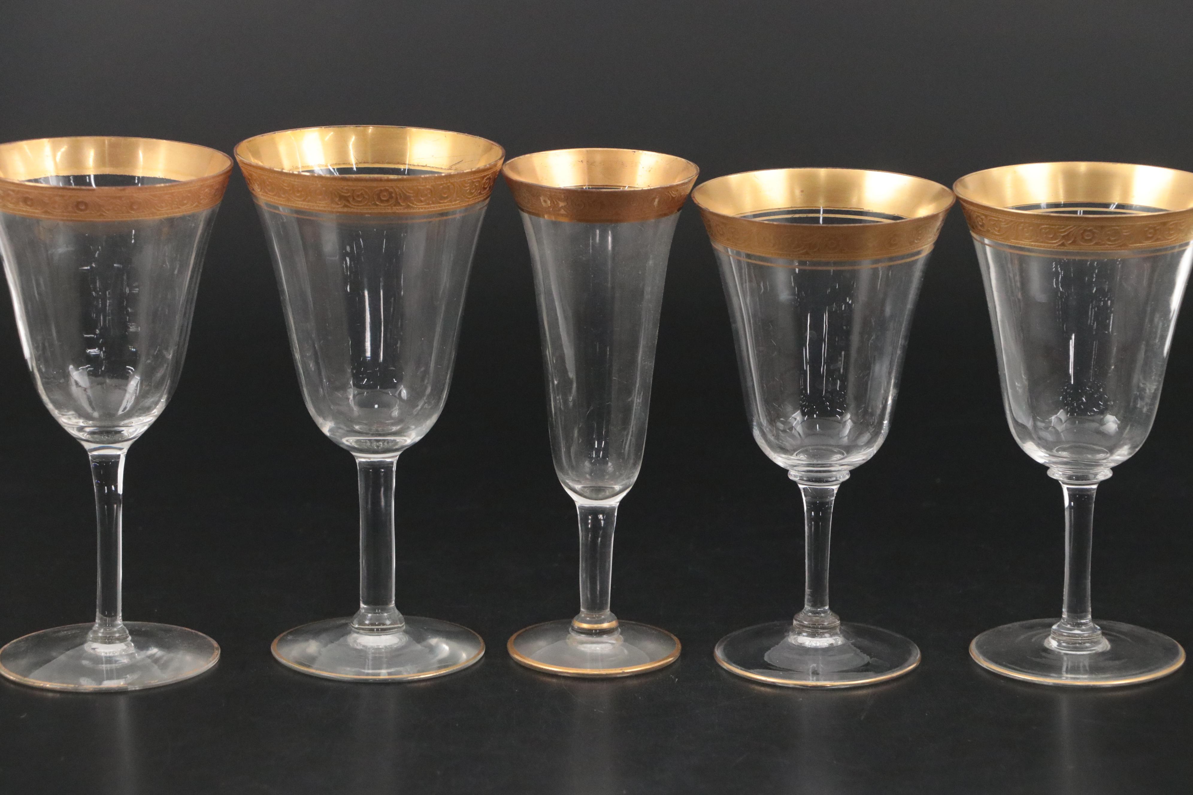 Tiffin-Franciscan "Minton" Gilt Crystal Stemware, Mid to Late 20th C ...