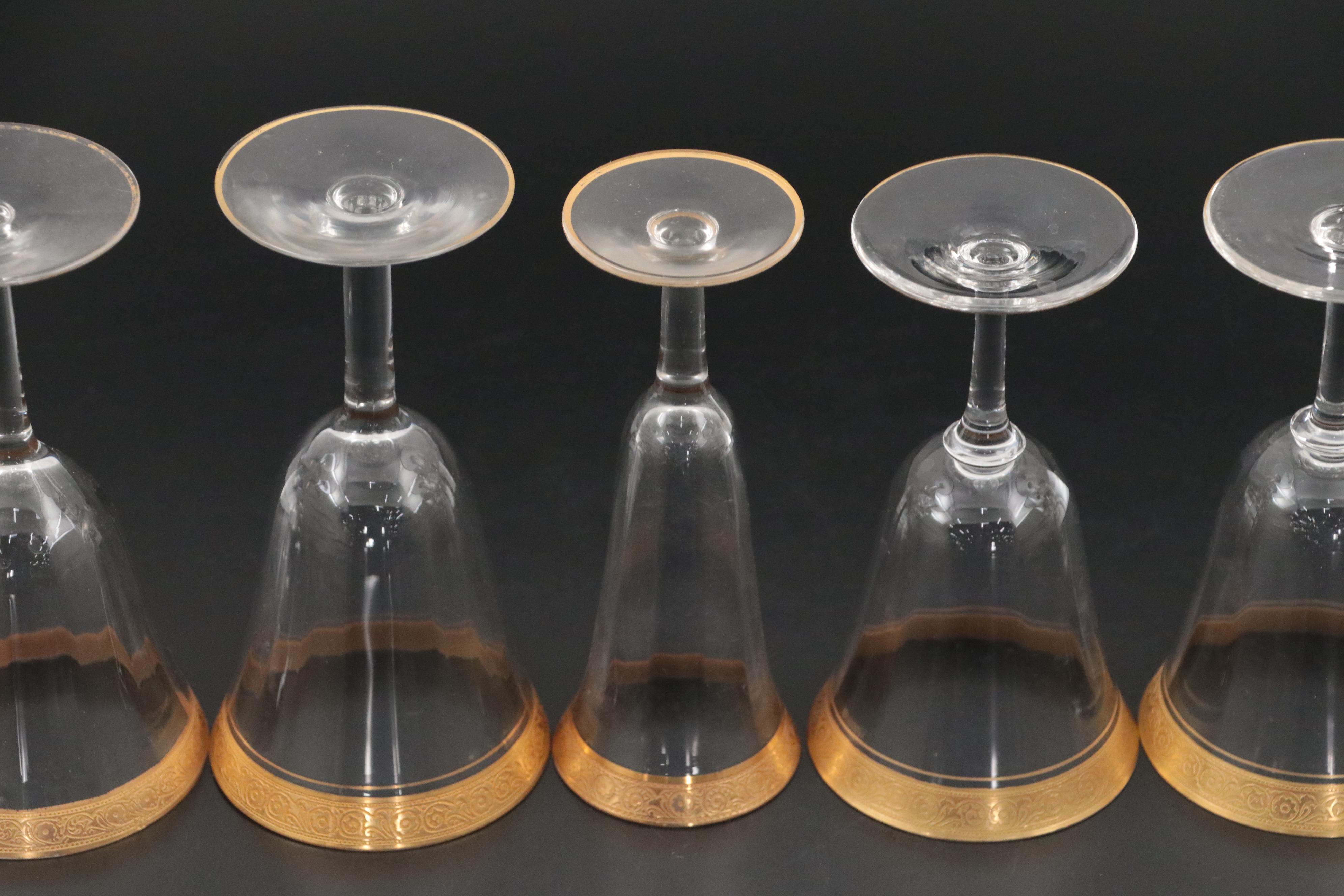 Tiffin-Franciscan "Minton" Gilt Crystal Stemware, Mid to Late 20th C ...