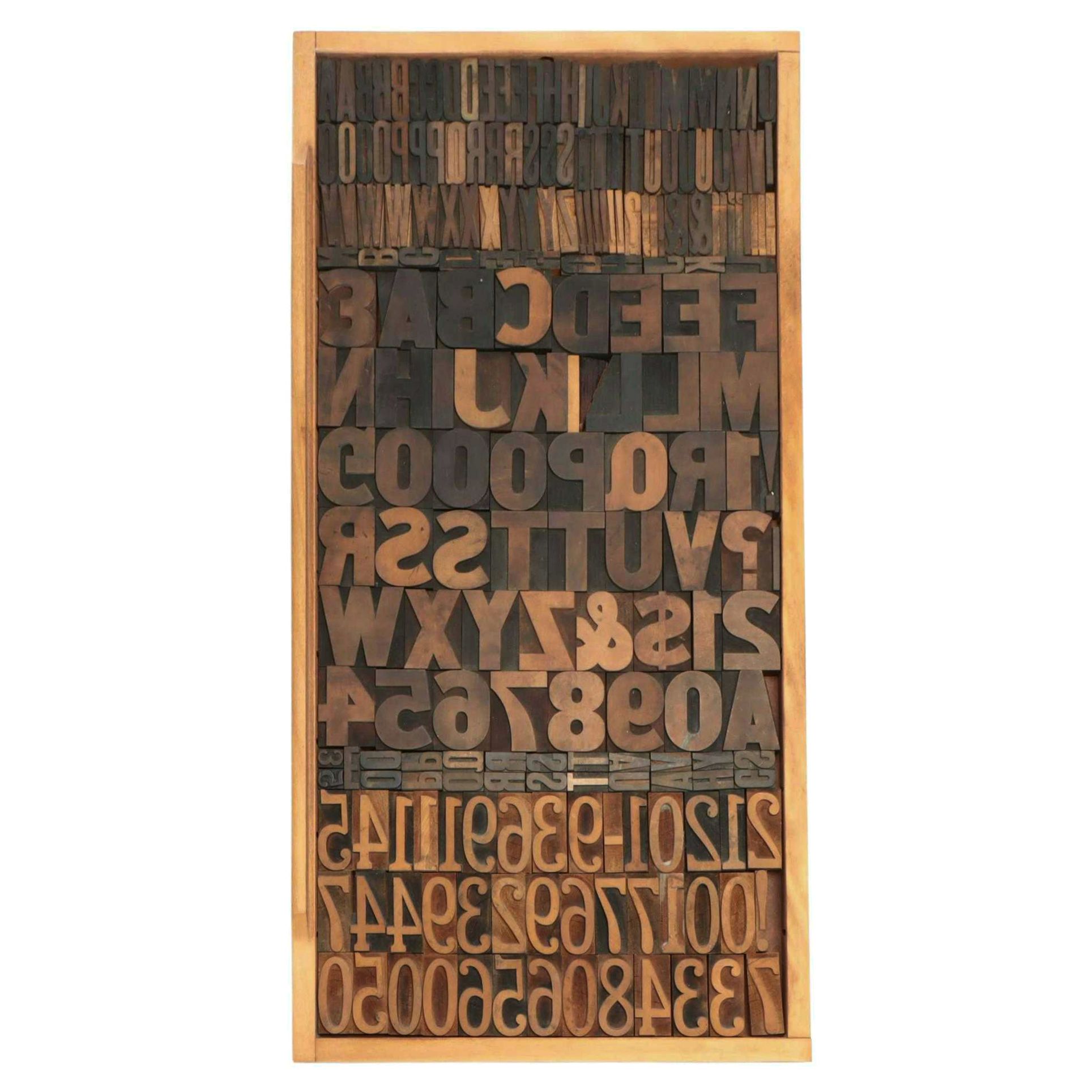 Framed Mid-Century Letterpress Type Blocks | EBTH