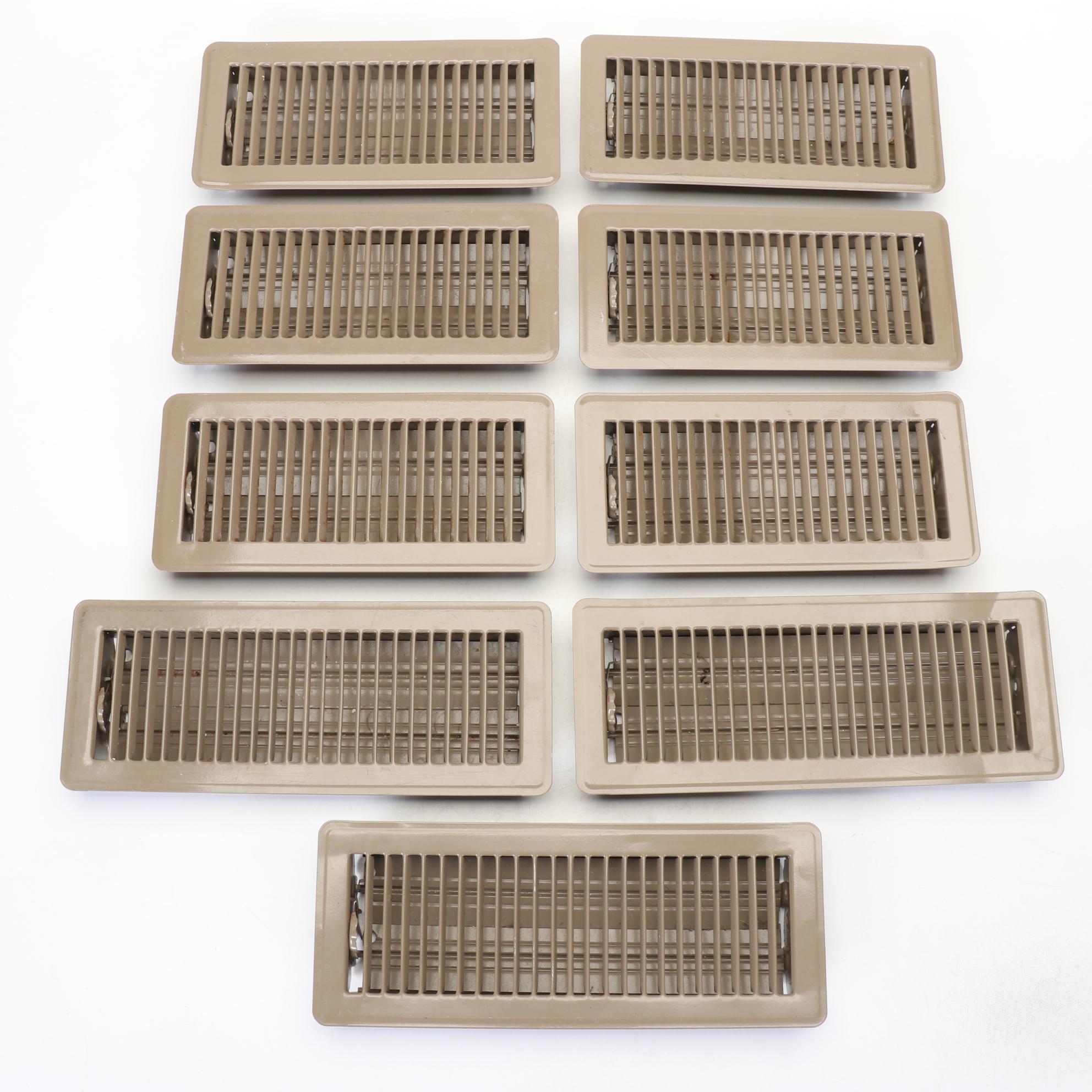 Metal Louvered Floor Registers In Taupe, Two Sizes | EBTH