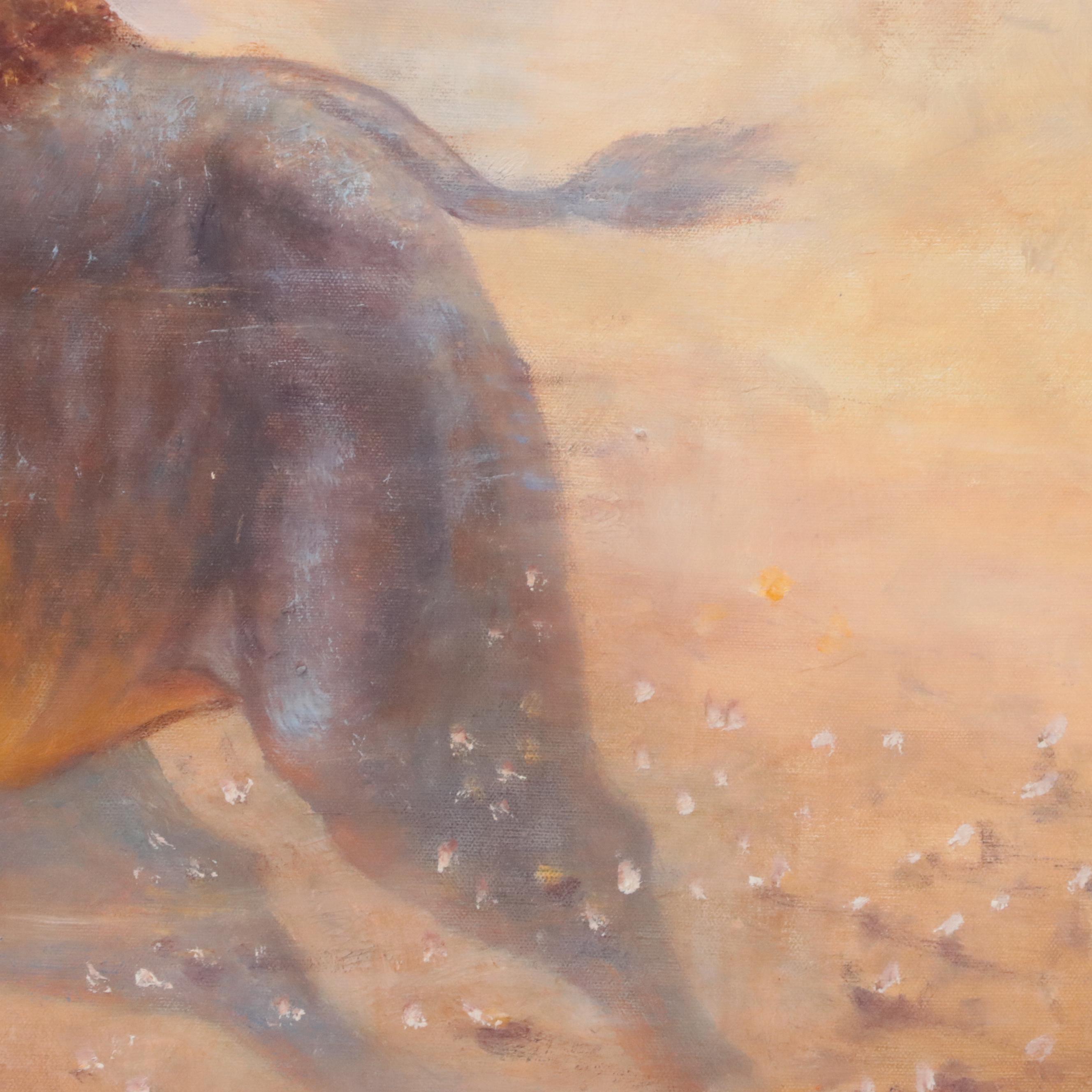 Gregory Perillo Western Oil Painting of a Bison, 21st Century | EBTH