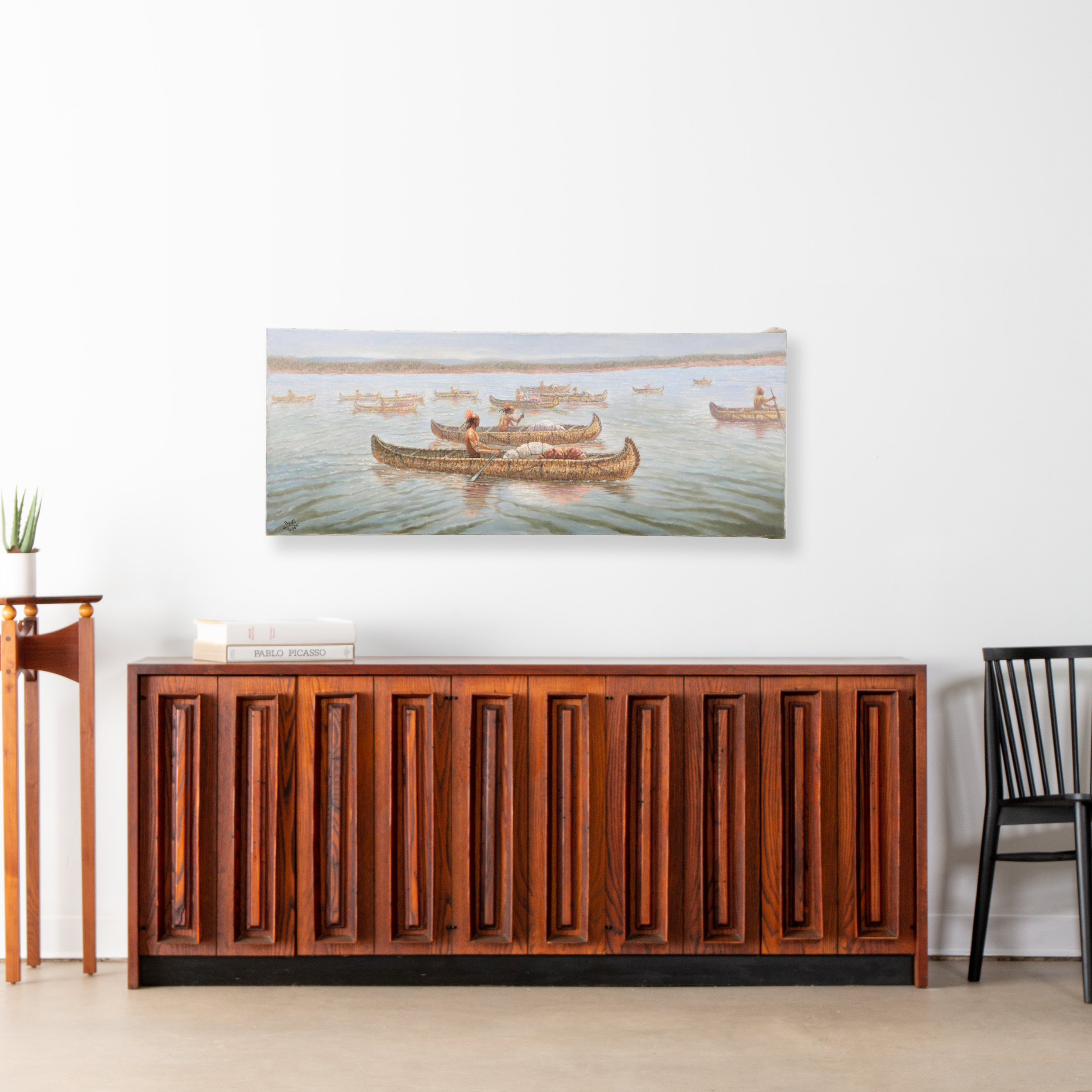 Gregory Perillo Western Genre Oil Painting "A View from S.I. to ...