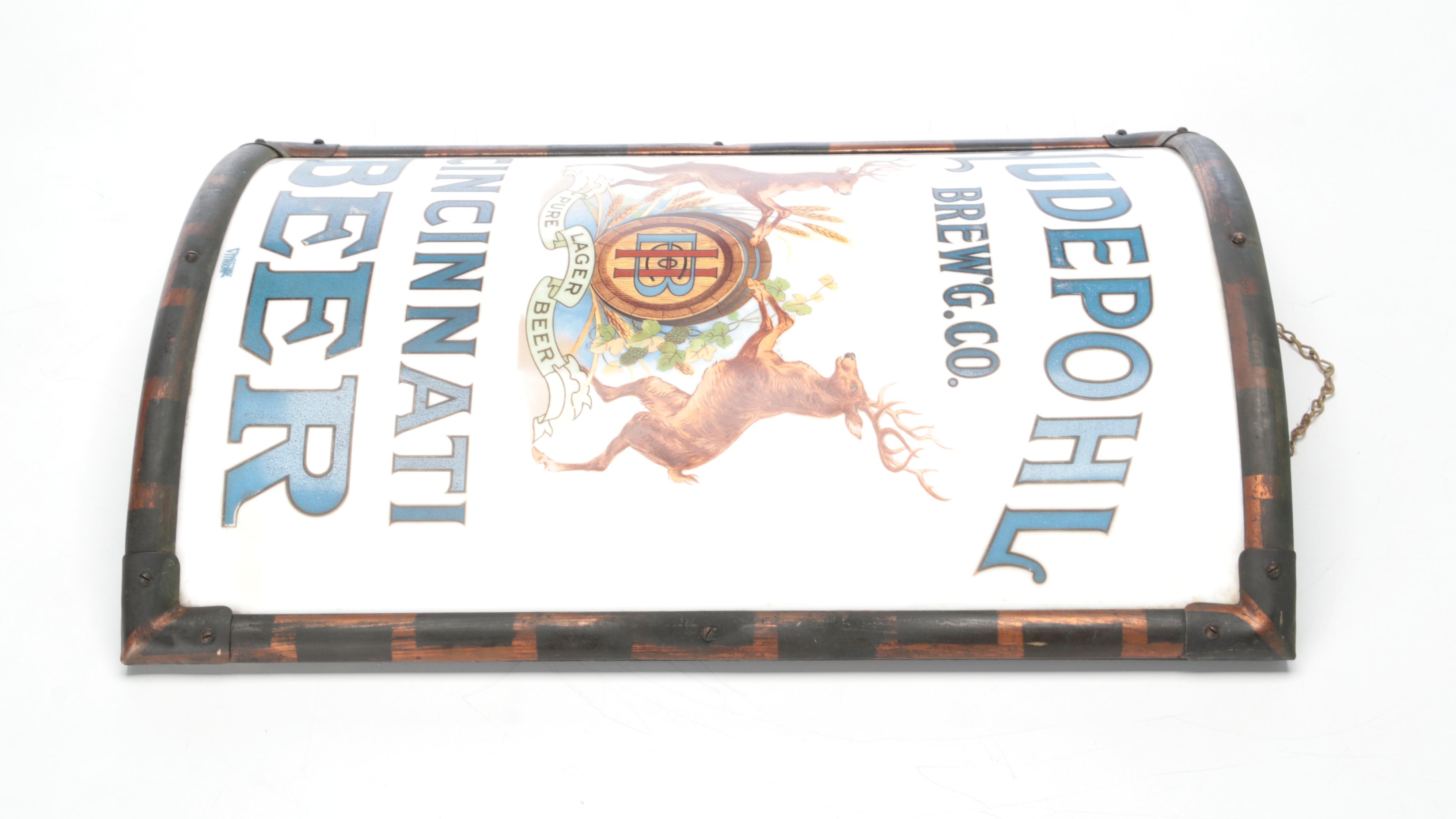 Hudepohl Brewing Co. Pre-Prohibition Vitrolite Sign | EBTH