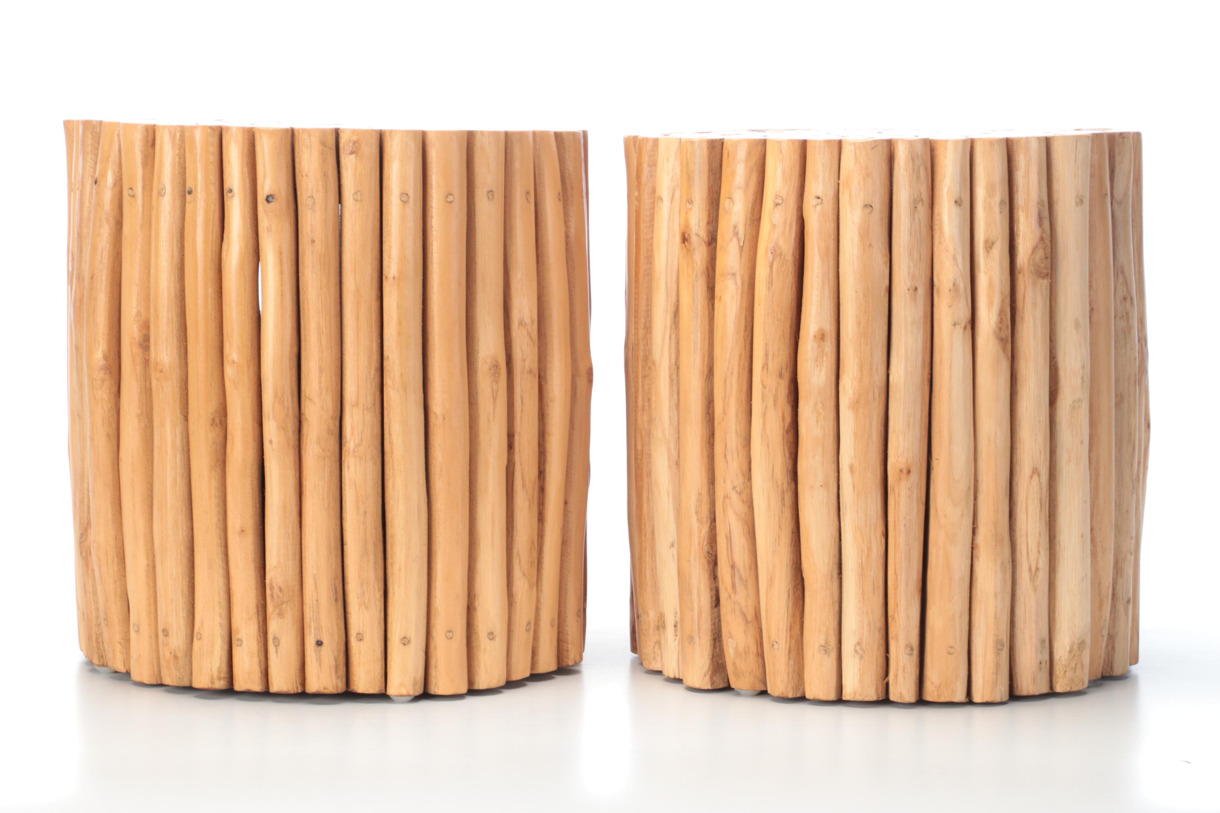 Handmade Stick Cluster Style Wood Accent Tables | EBTH
