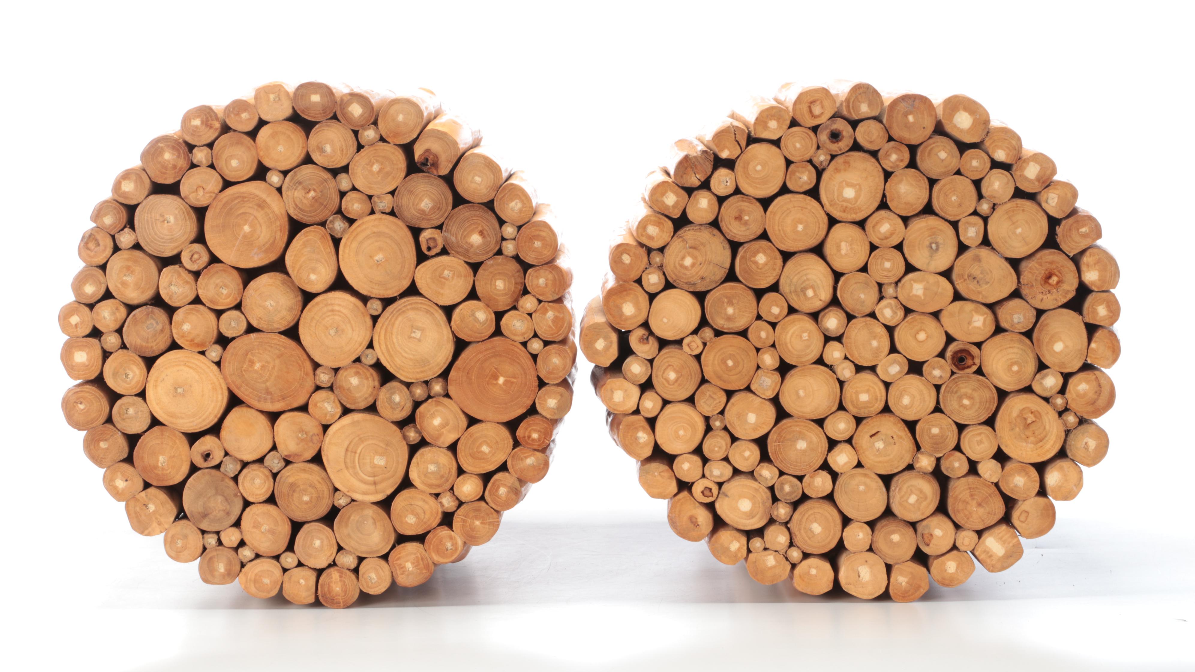 Handmade Stick Cluster Style Wood Accent Tables | EBTH