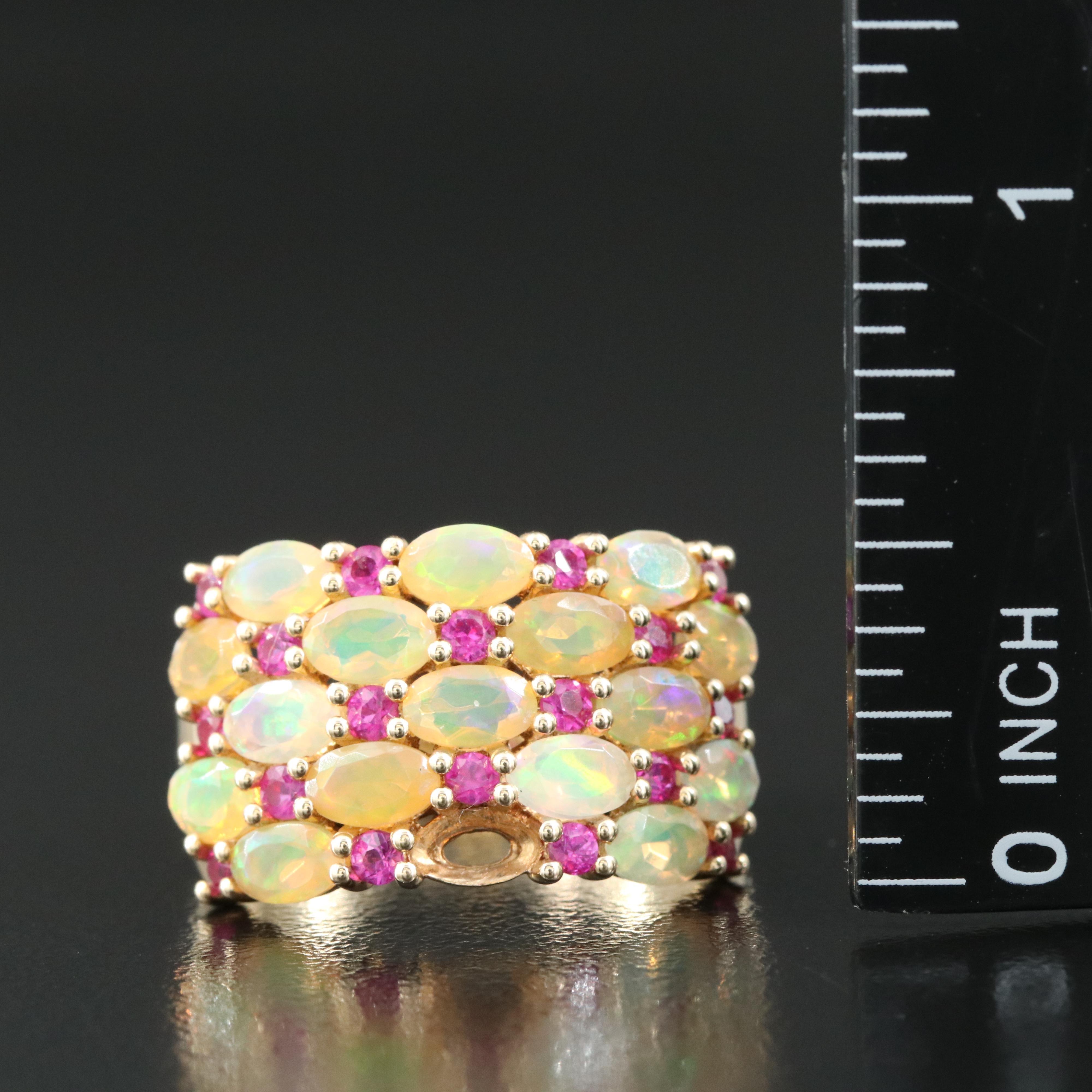 14K Opal and Ruby Ring | EBTH
