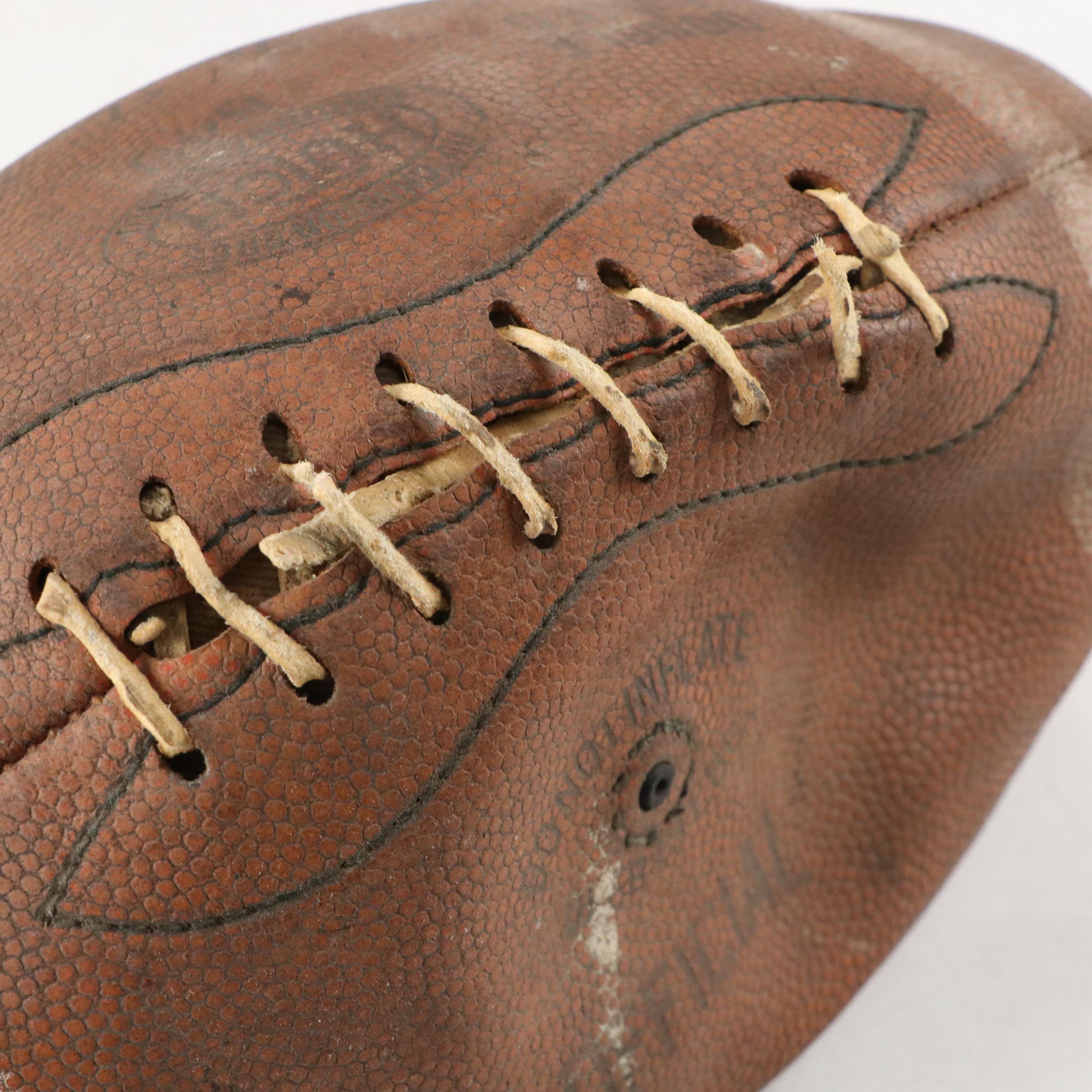 Hutch Vintage Leather Football with 1963 Cincinnati Royals Schedule ...