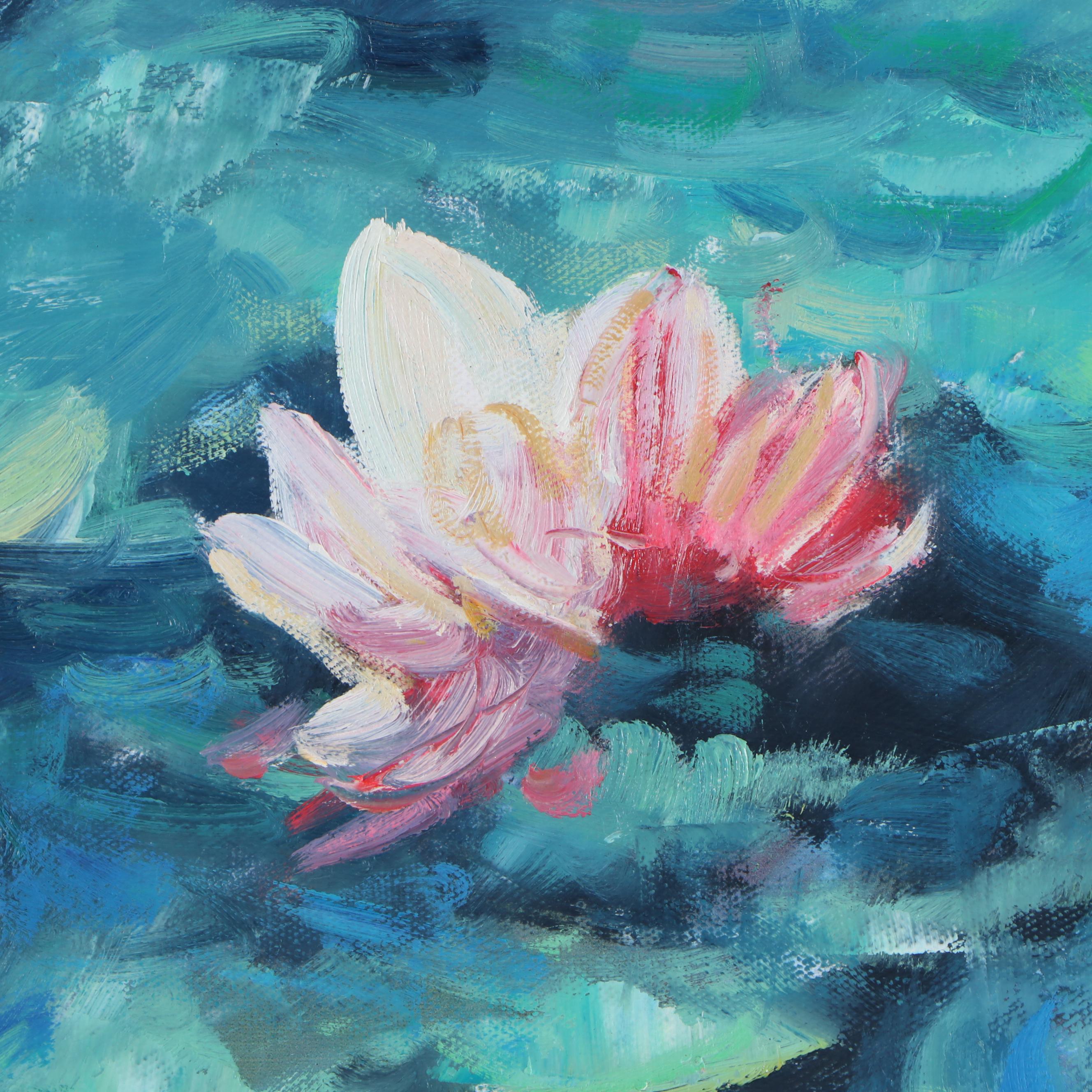 N. Ming Pond Landscape Oil Painting of Water Lilies, 21st Century | EBTH