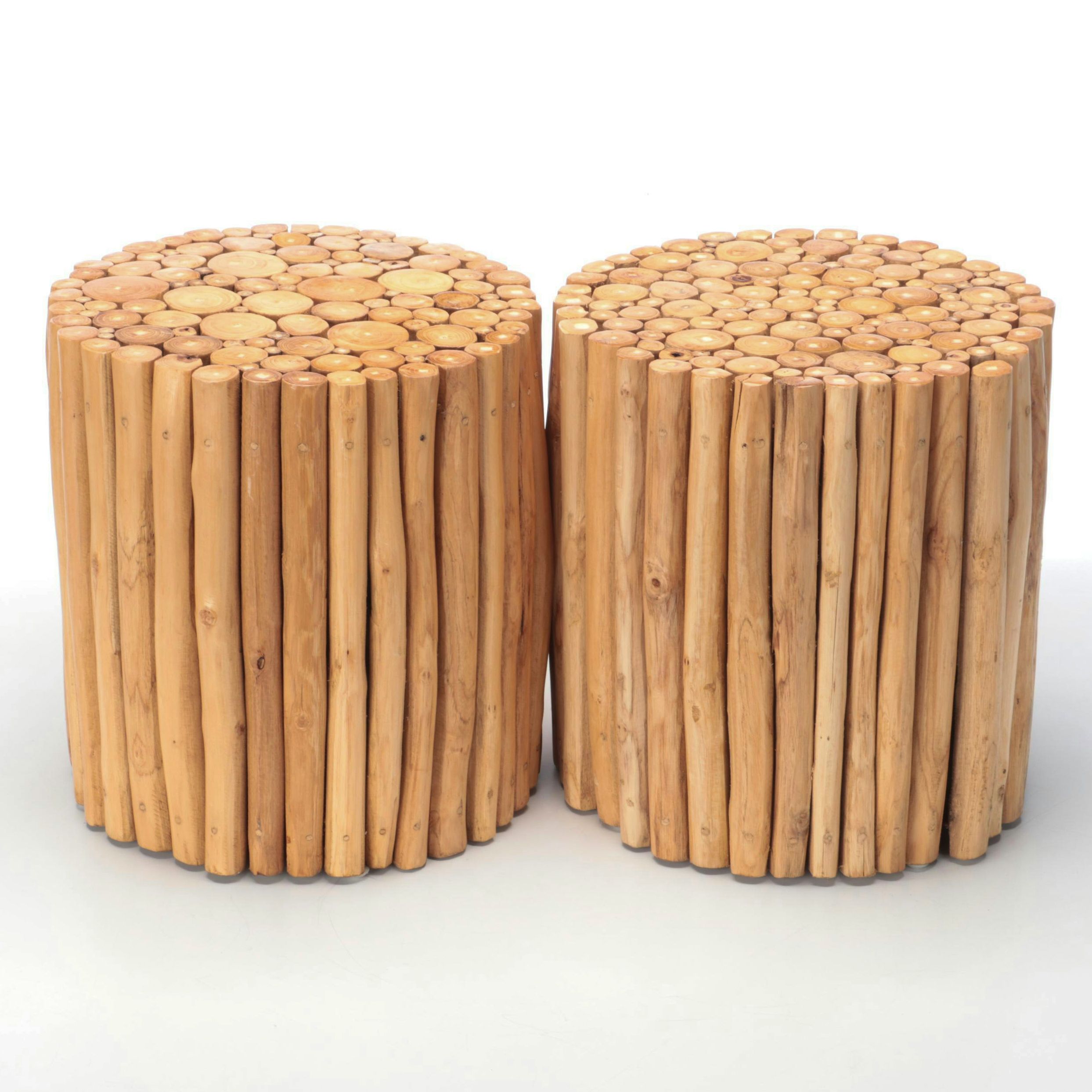Handmade Stick Cluster Style Wood Accent Tables | EBTH