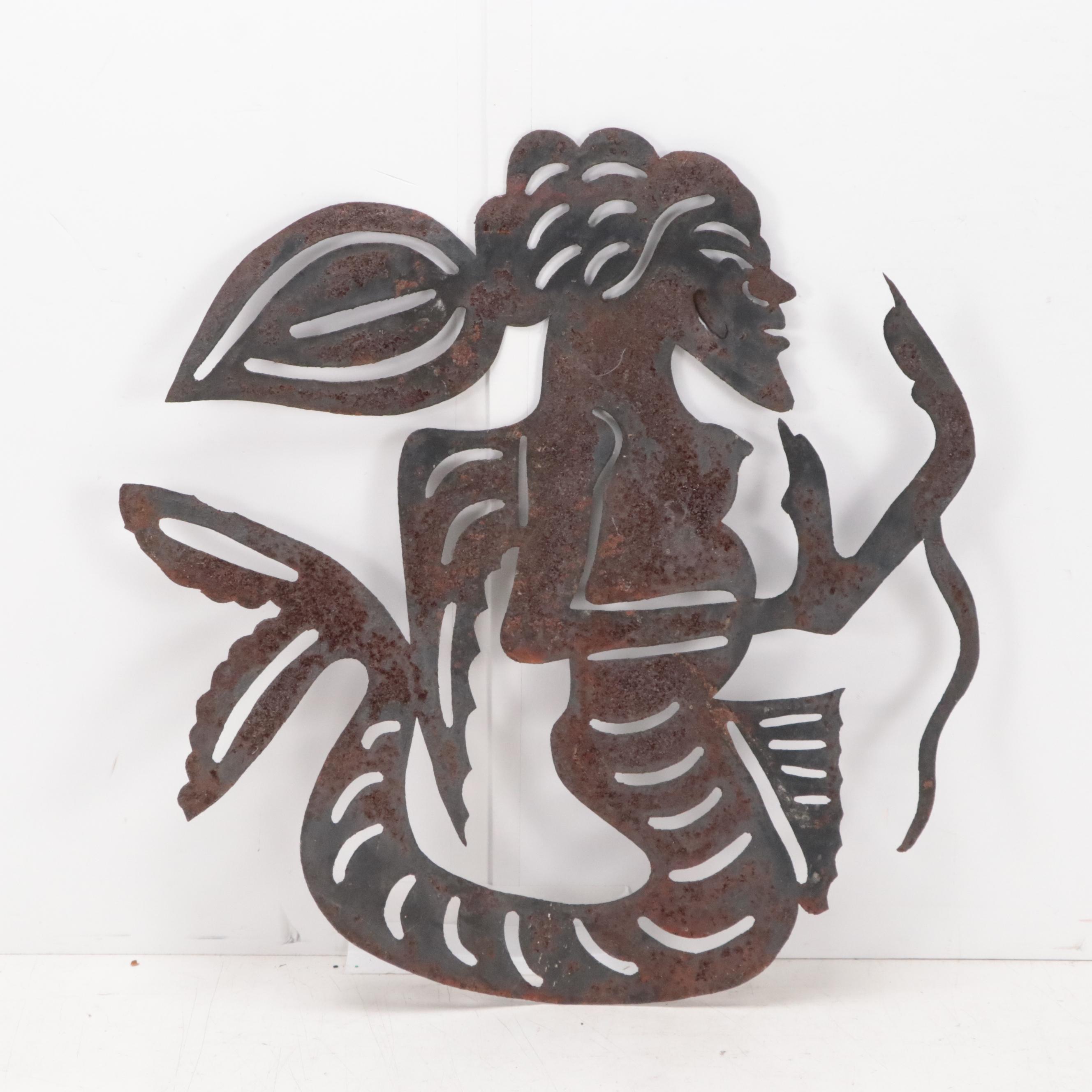 Sheet-Metal Mermaid Form Sculpture, 20th Century | EBTH