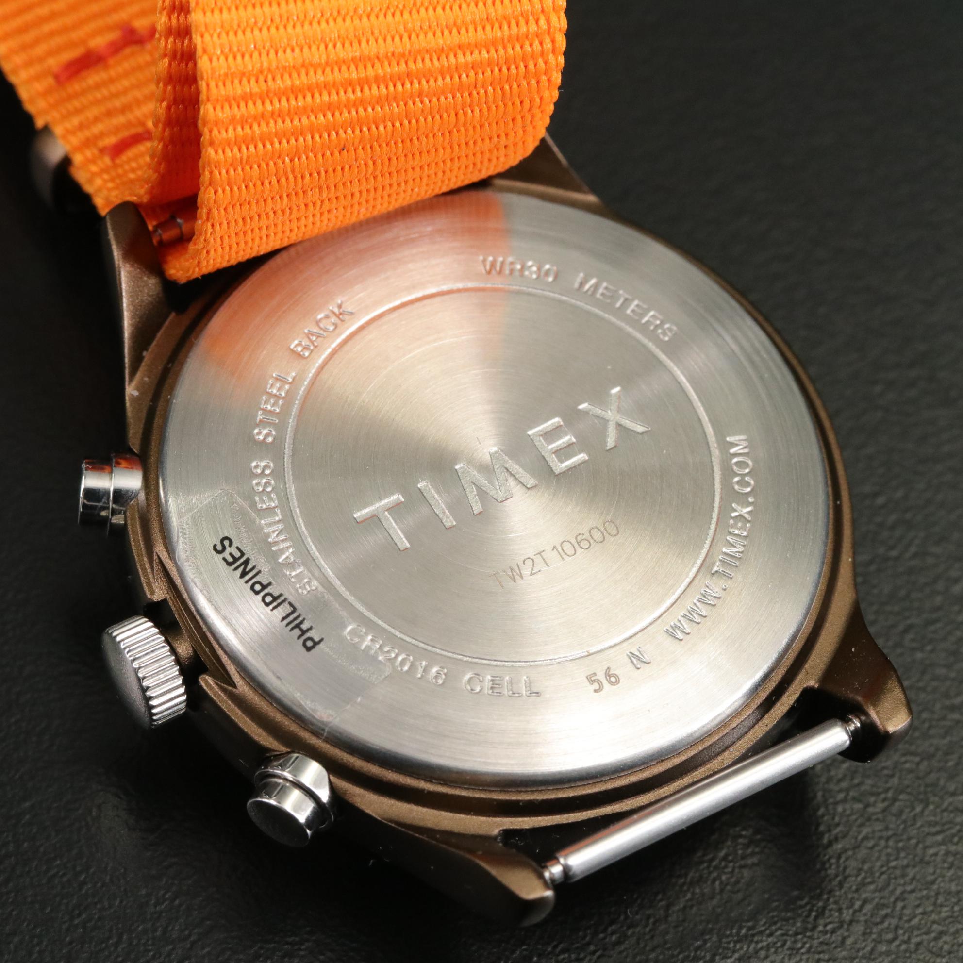 Timex MK1 Aluminum Quartz Chronograph with Orange Nylon Strap | EBTH