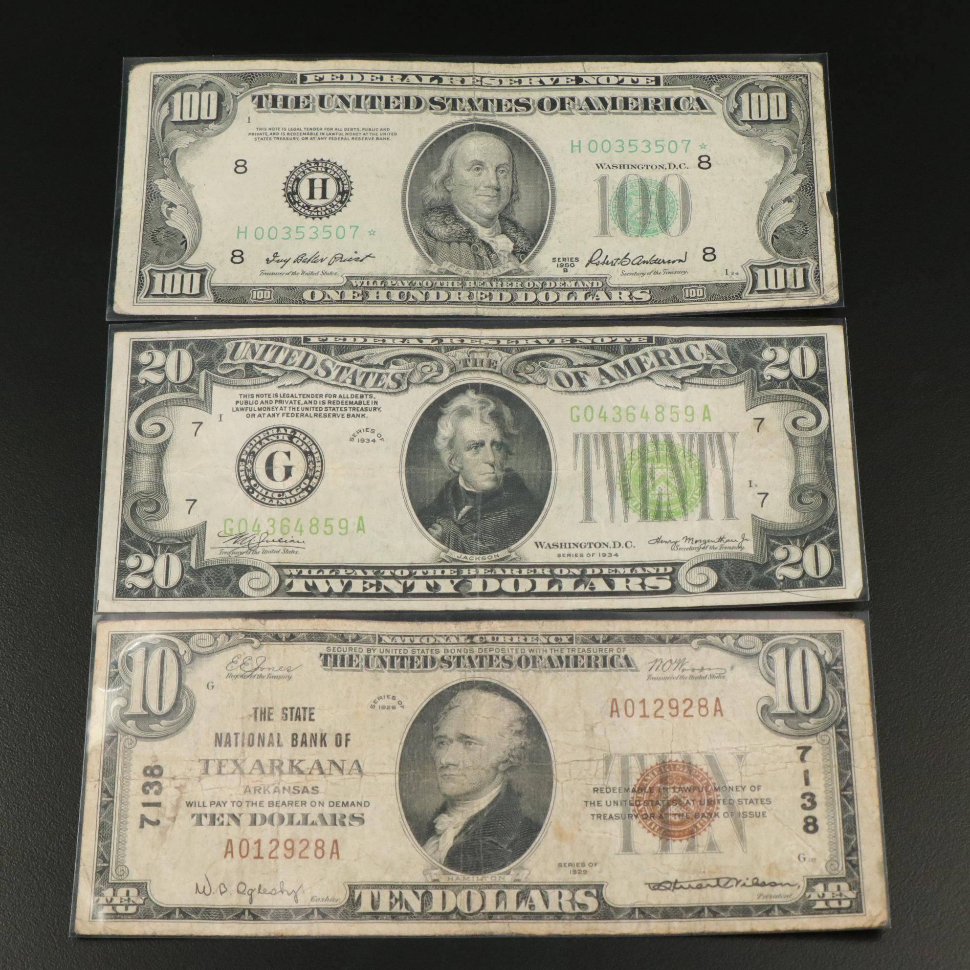 Collection of Three Small Size U.S Currency Notes | EBTH