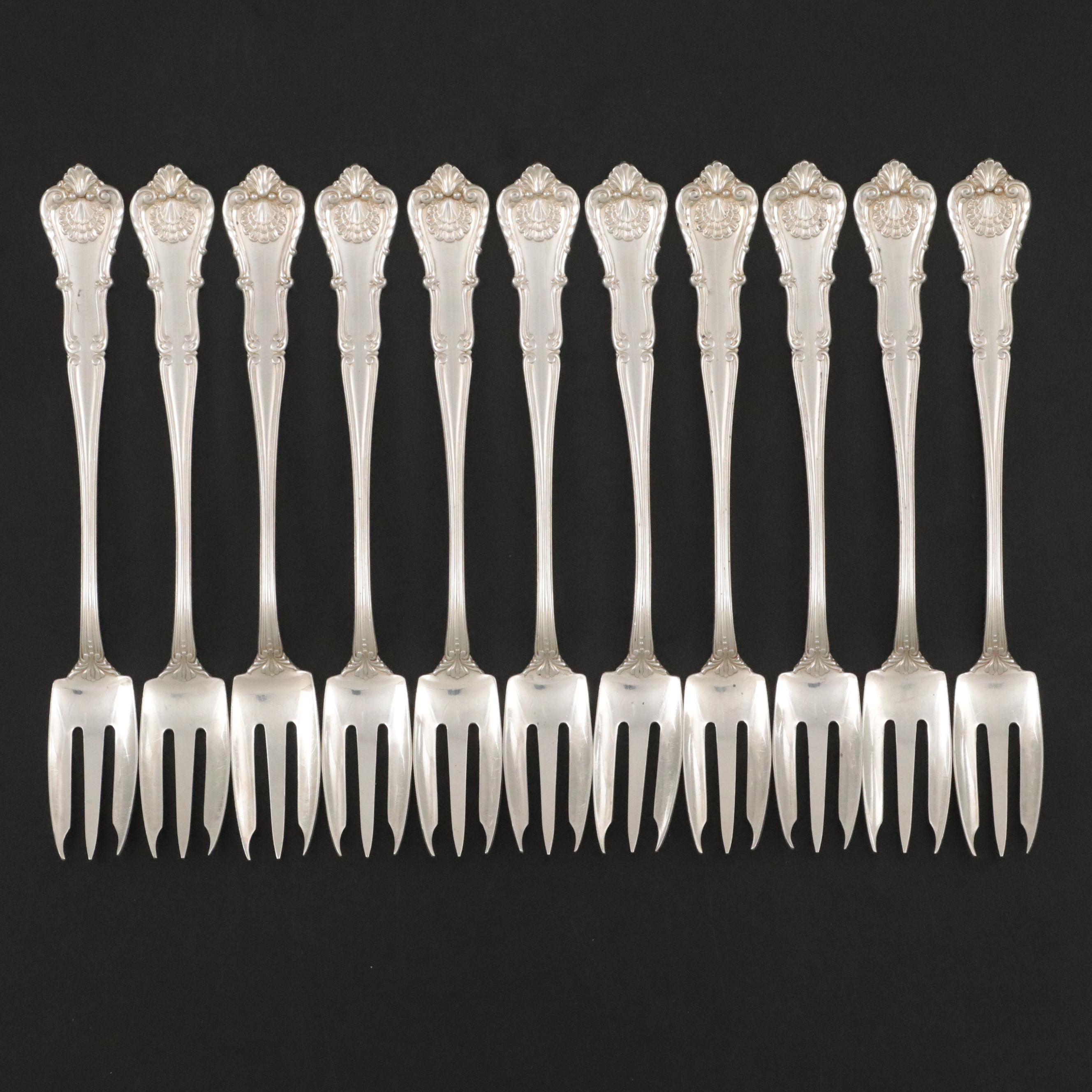 Durgin "New Queens" Sterling Silver Cocktail Forks | EBTH