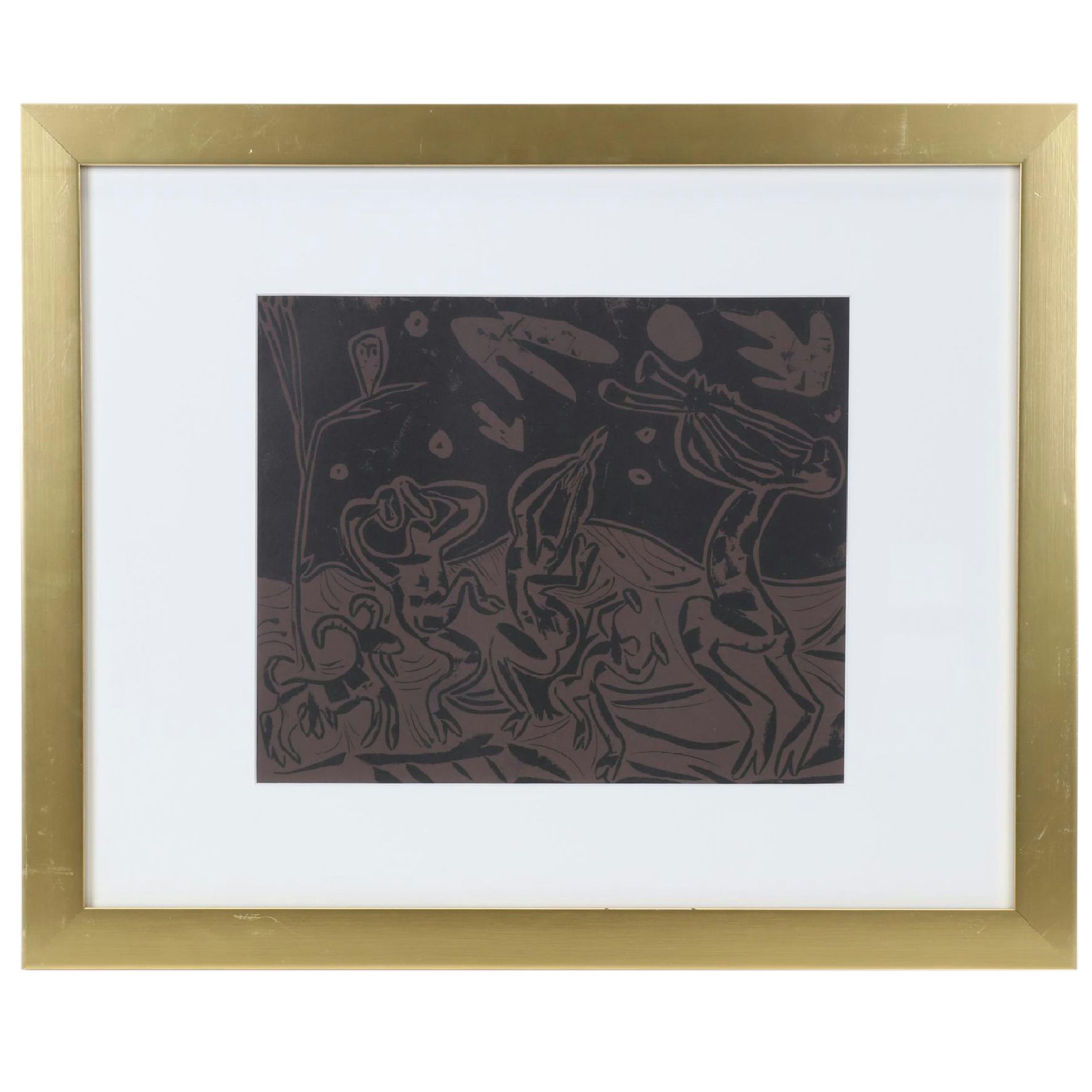Pablo Picasso Linocut "Satyrs & Flute Player With A Goat," 1962 | EBTH