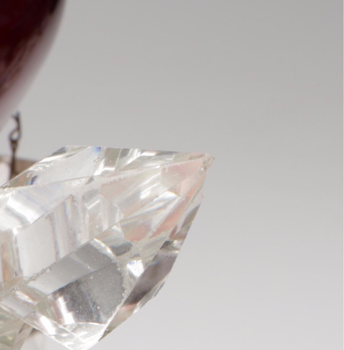 Pair of Victorian Style Ruby Red Mantel Lustres with Prism Crystal ...