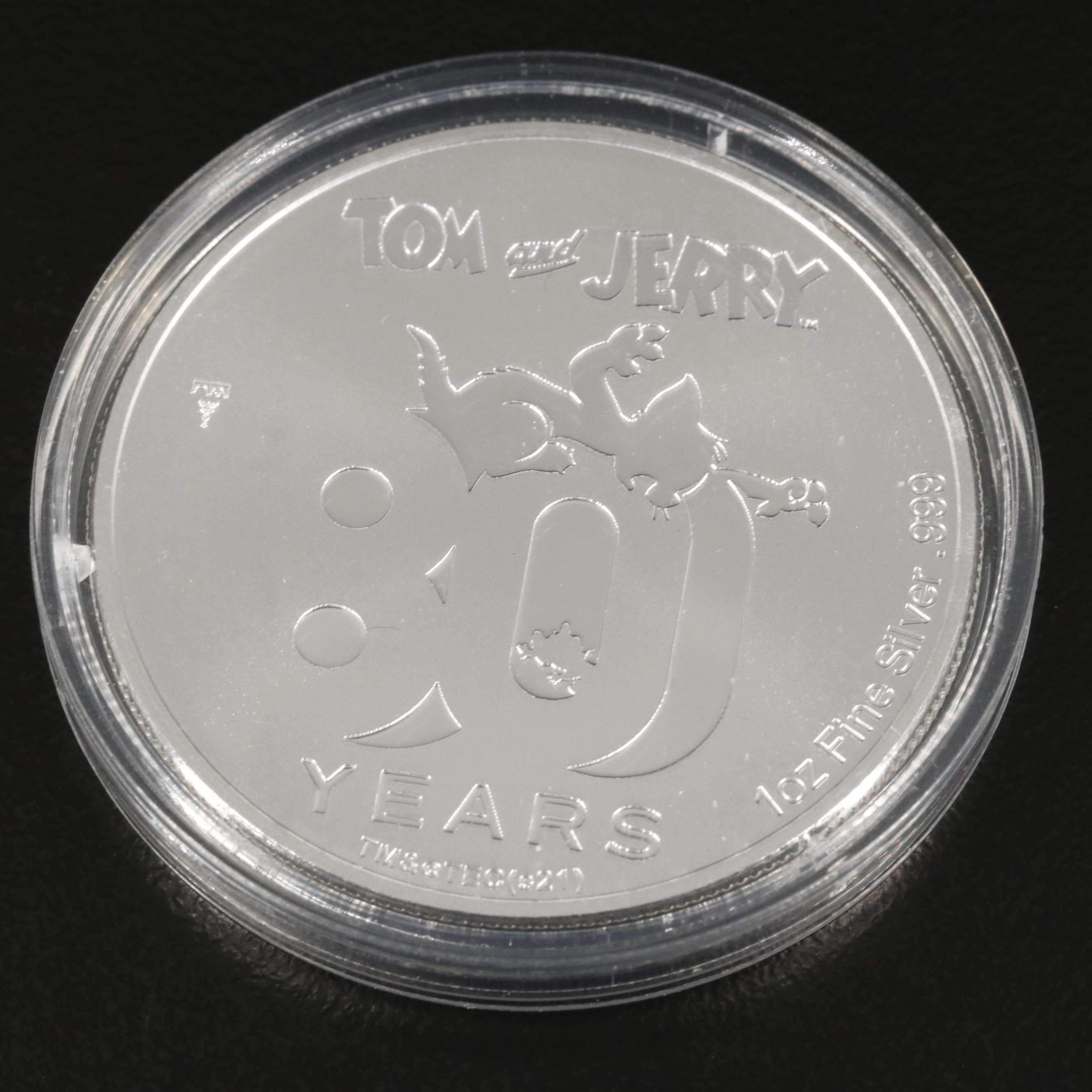 Tom and Jerry One Ounce .999 Silver Round | EBTH