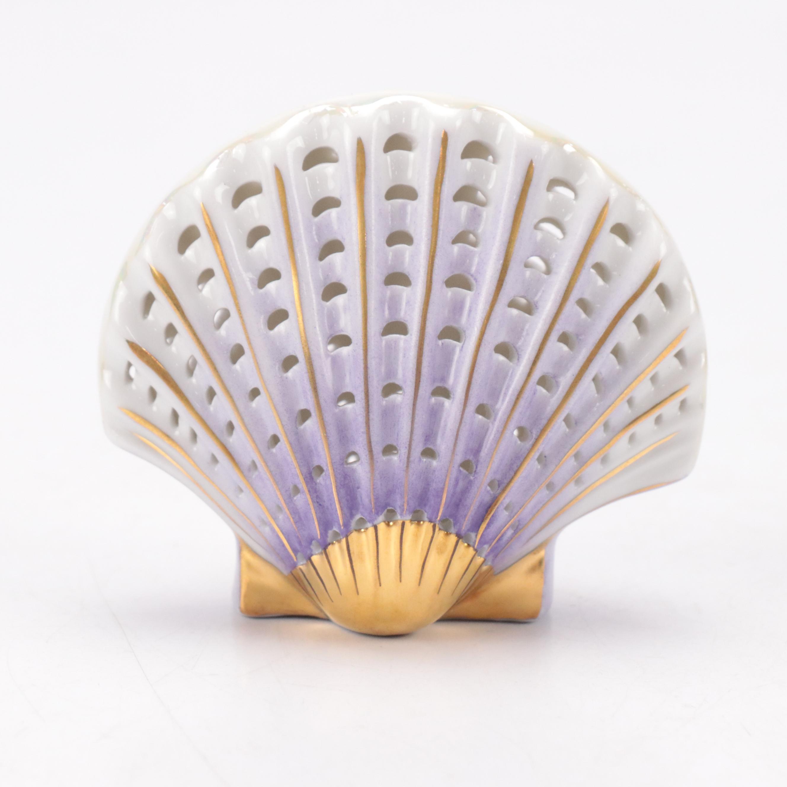 Herend Porcelain Sea Shell Christmas Tree Ornament, 1997 | EBTH