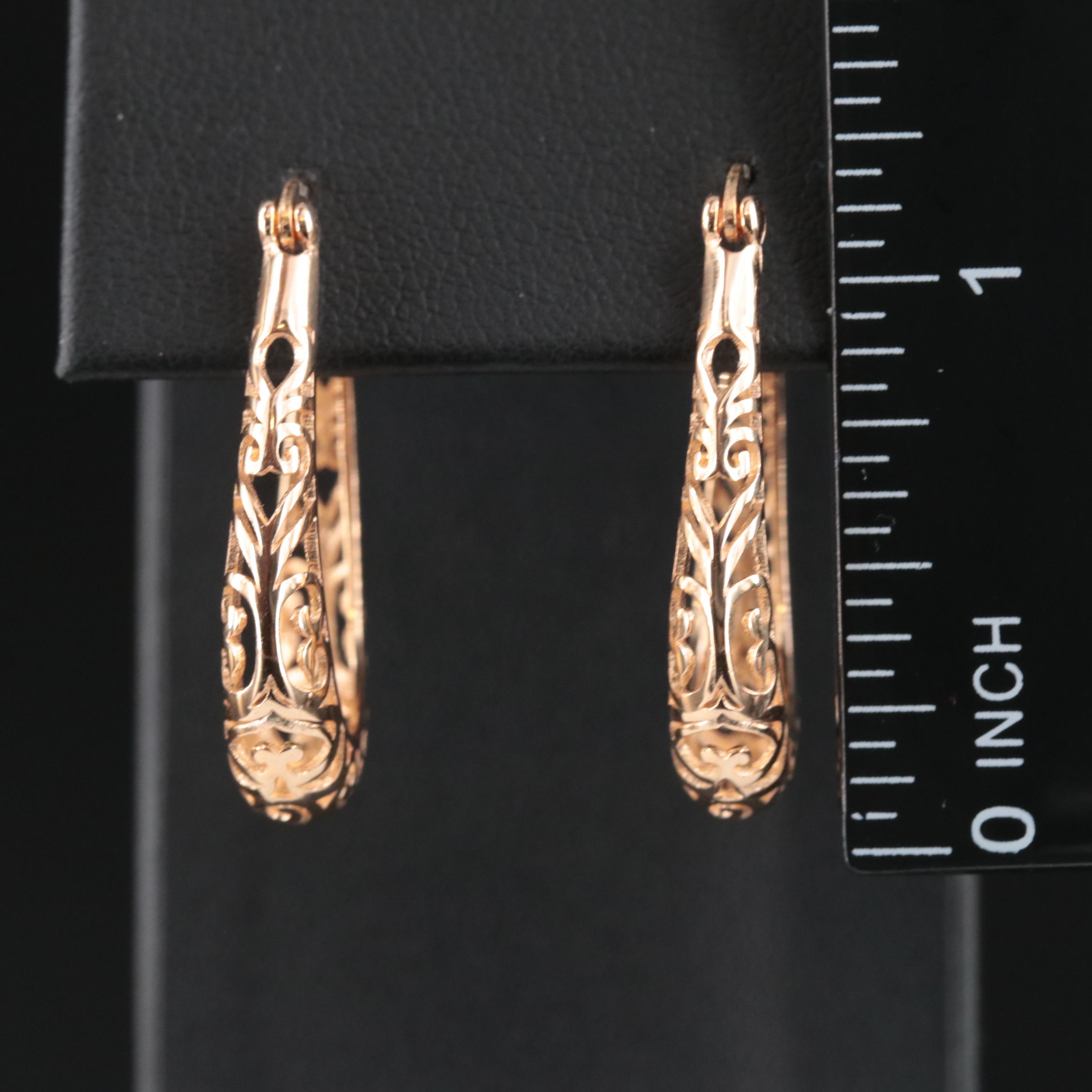 Sterling Scroll Hoop Earrings | EBTH