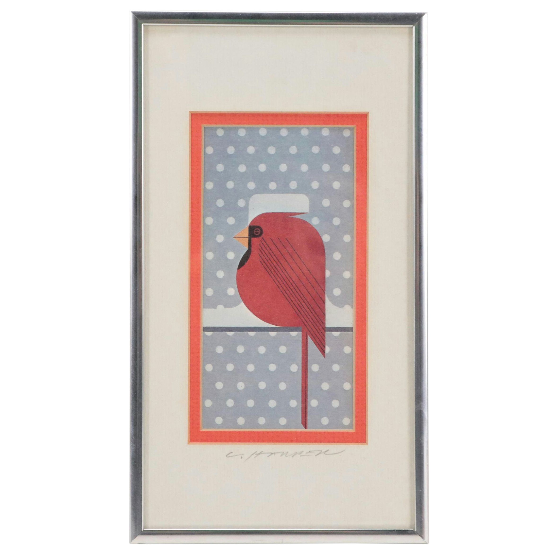 Charley Harper Offset Lithograph "Cool Cardinal" | EBTH