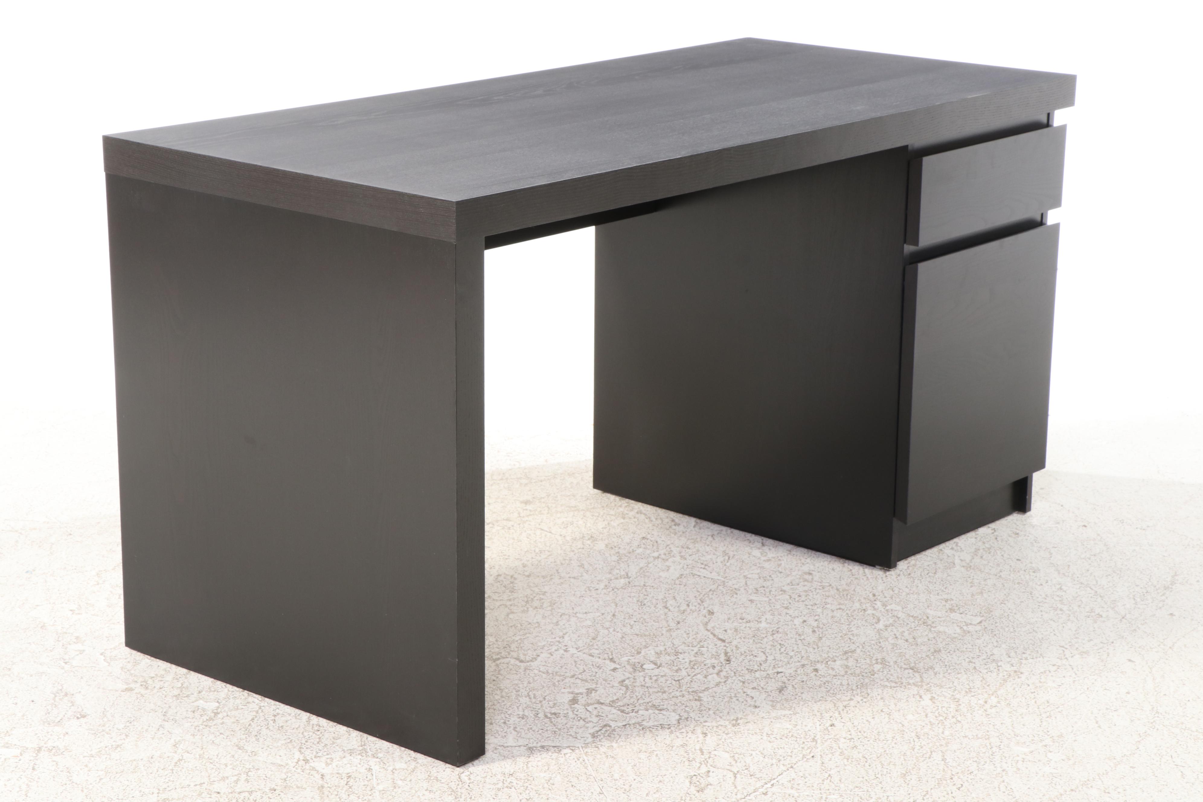 IKEA "Malm" Ash-Veneered Desk in Black-Brown Finish | EBTH