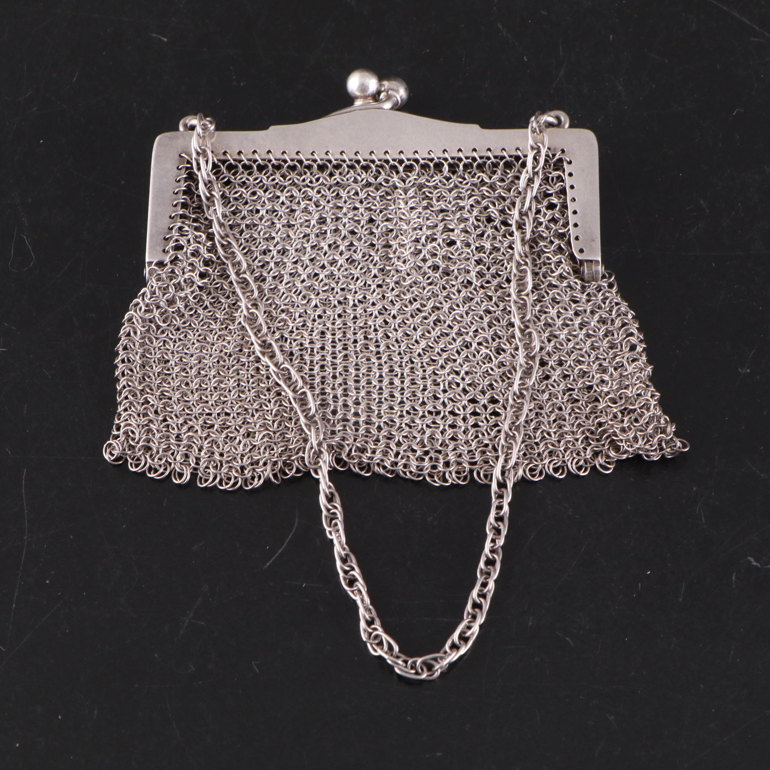 Sterling Silver Framed Chainmail Mesh Chatelaine Coin Purses | EBTH