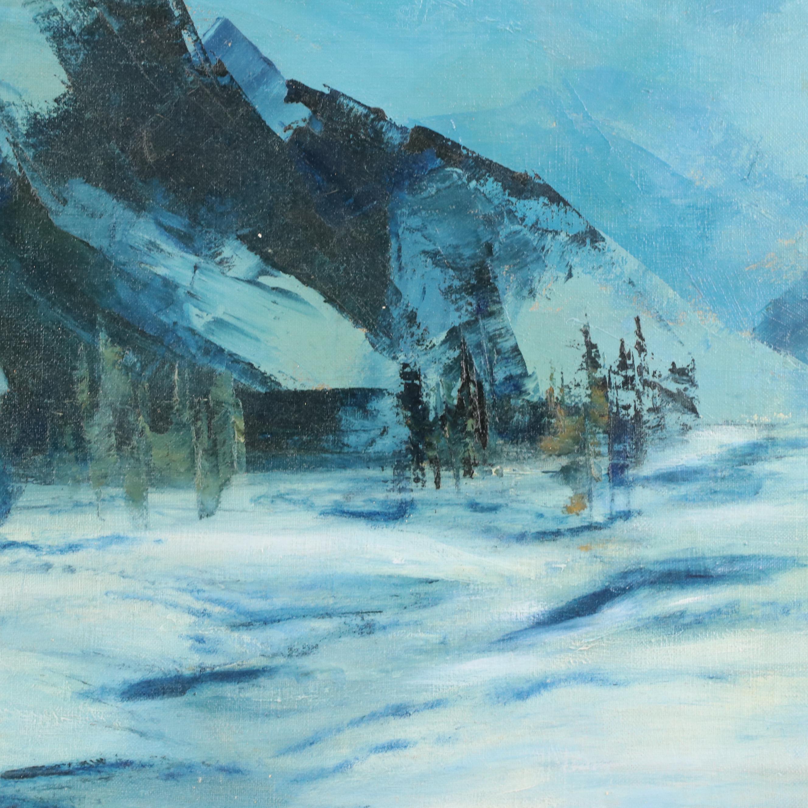 Warren Brandon Oil Painting of Winter Landscape, 1962 | EBTH