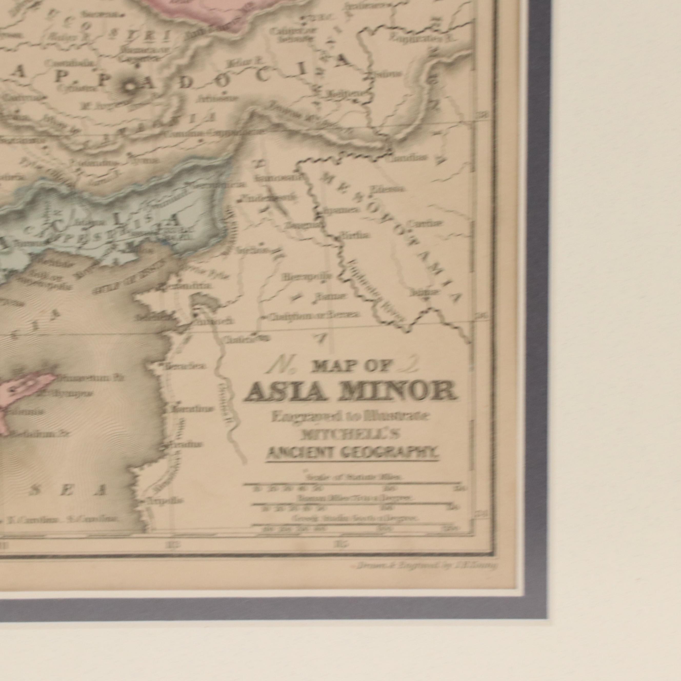 Hand-Colored Engraving Map "Map of Asia Minor," 1844 | EBTH