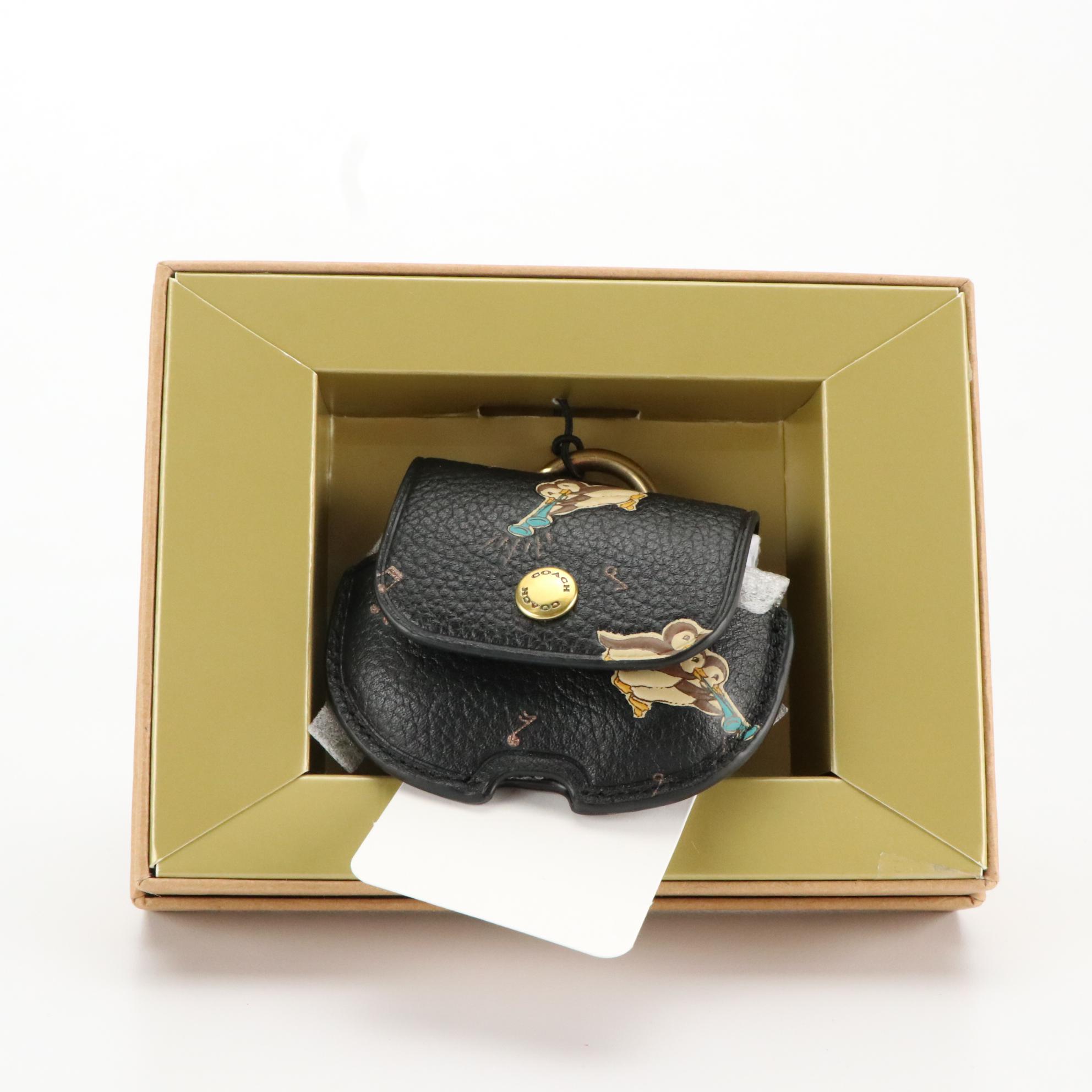 Coach Metallic Leather Card Case, Musical Owls Leather Earbud Case, New ...