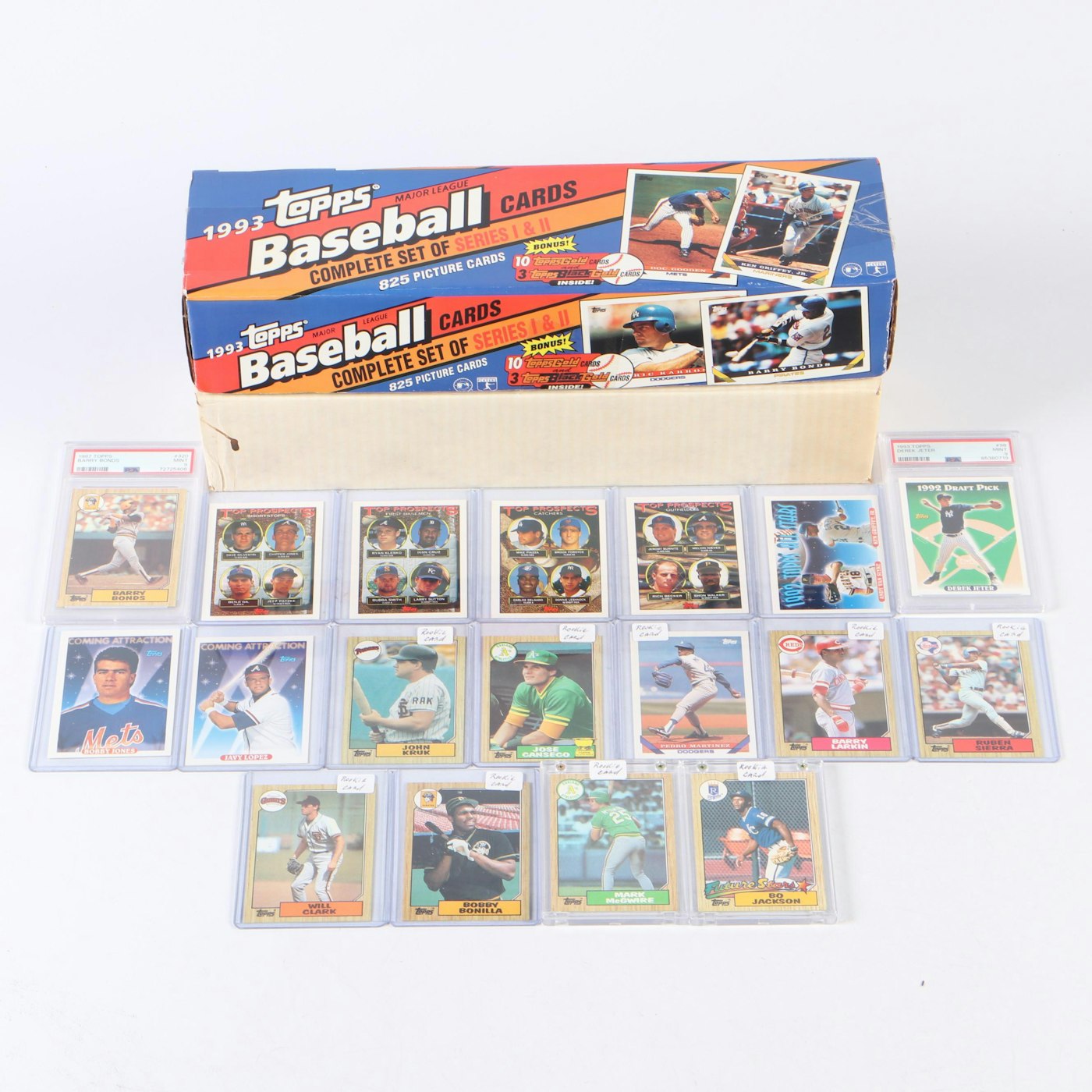 1987 And 1993 Topps Baseball Sets With Derek Jeter, Bonds, Psa Graded