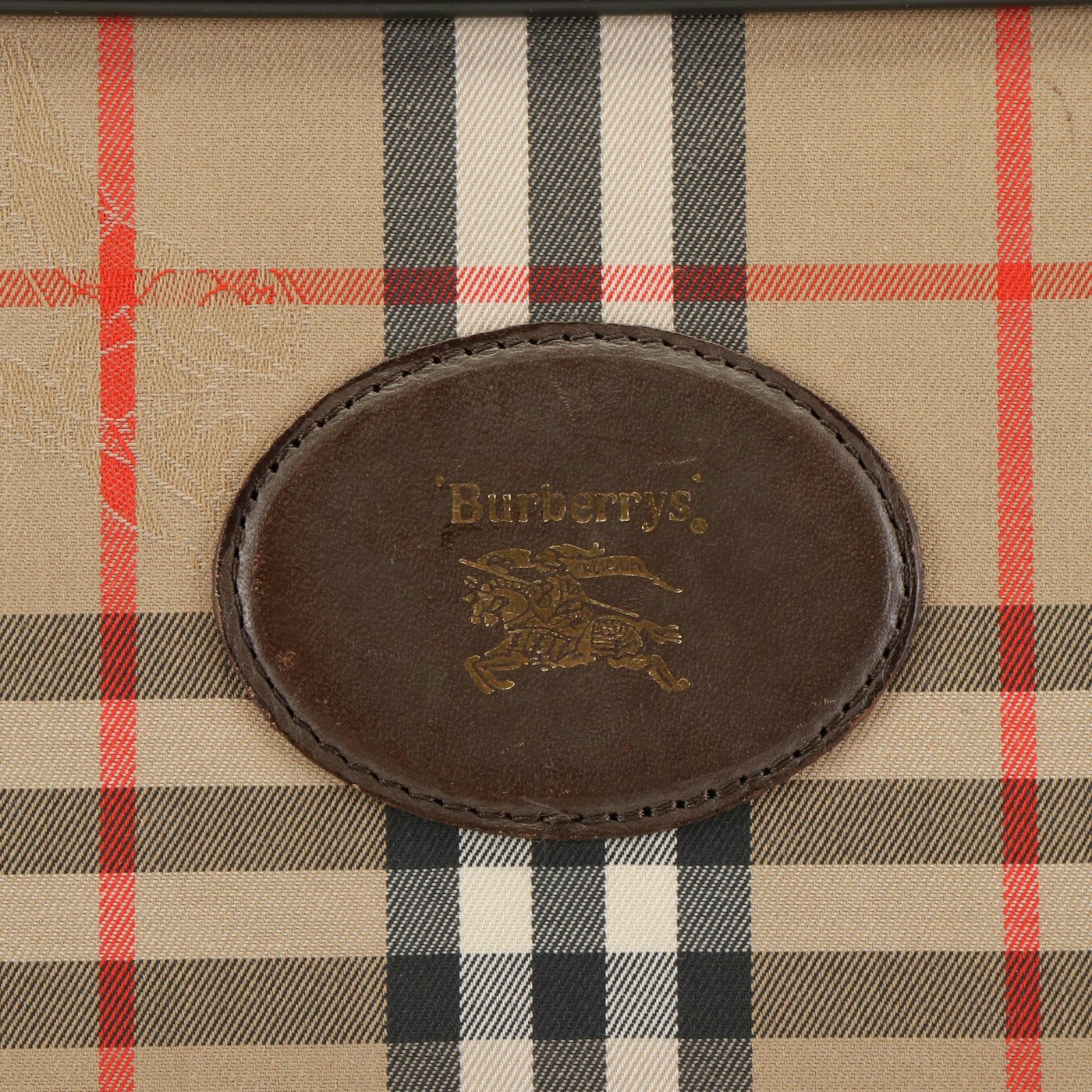 Burberry Haymarket Canvas And Brown Leather Garment Bag Ebth