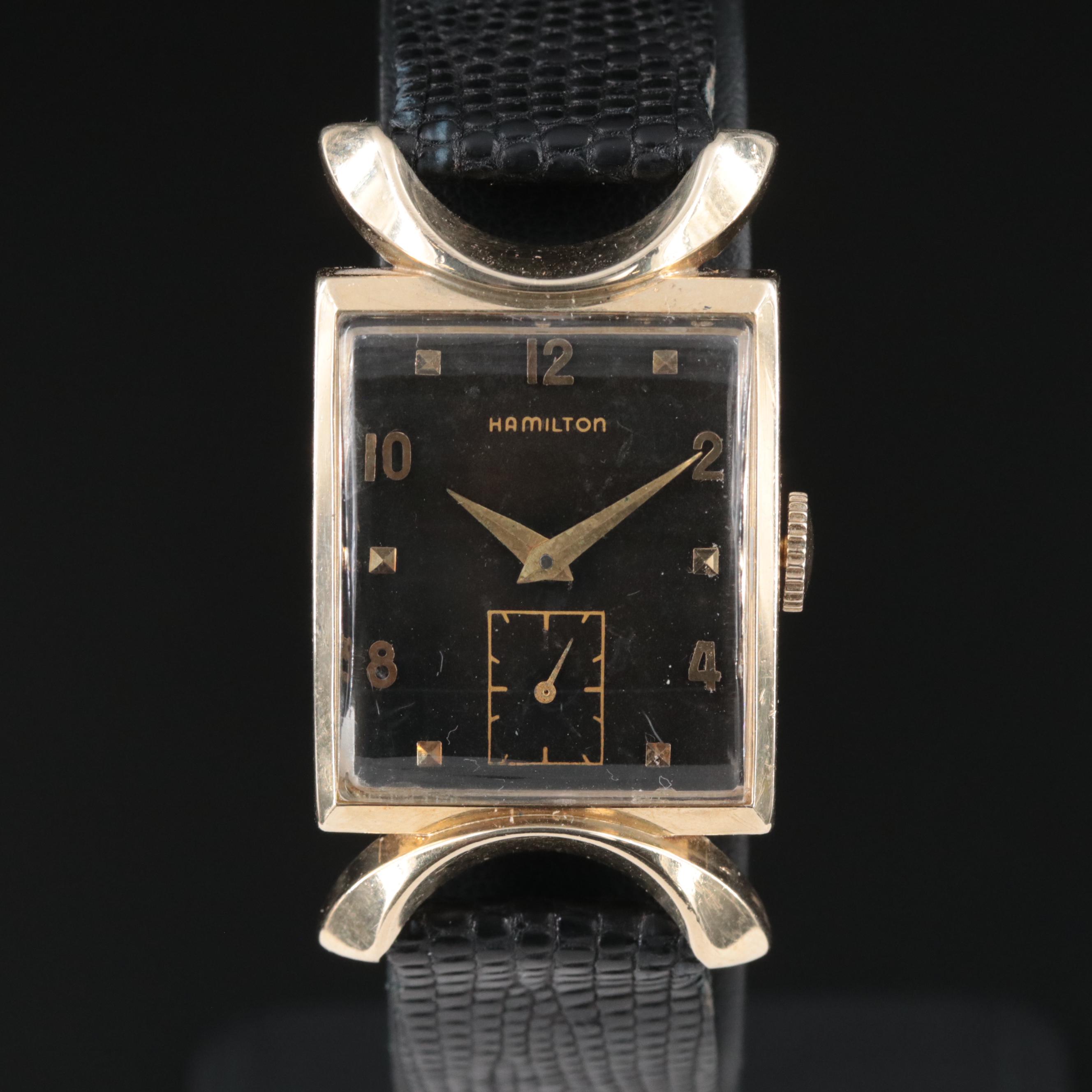 Vintage 14K Hamilton "Robert" Fancy Lugs Stem Wind Wristwatch | EBTH