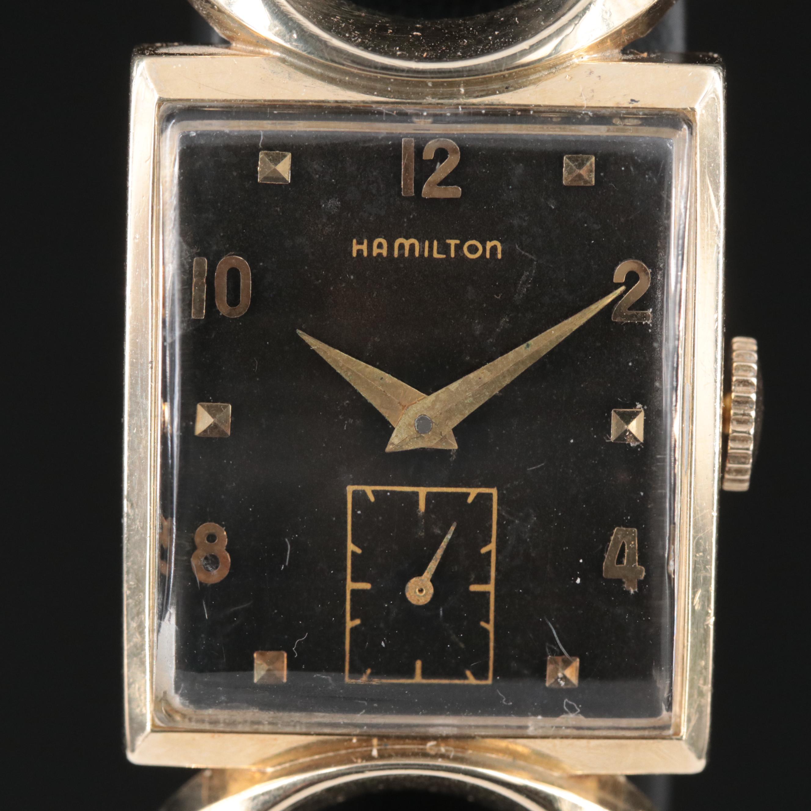 Vintage 14K Hamilton "Robert" Fancy Lugs Stem Wind Watch | EBTH