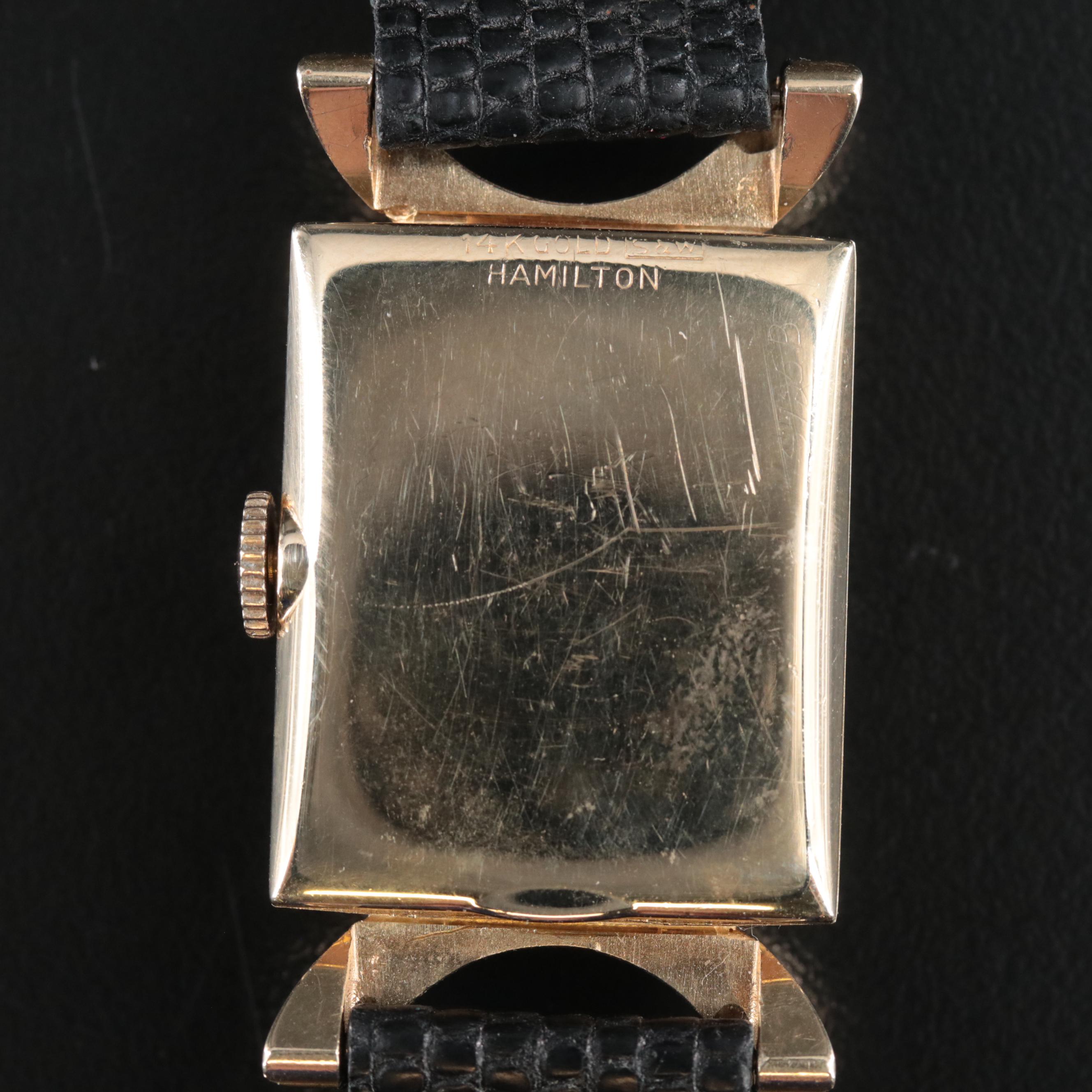Vintage 14K Hamilton "Robert" Fancy Lugs Stem Wind Watch | EBTH