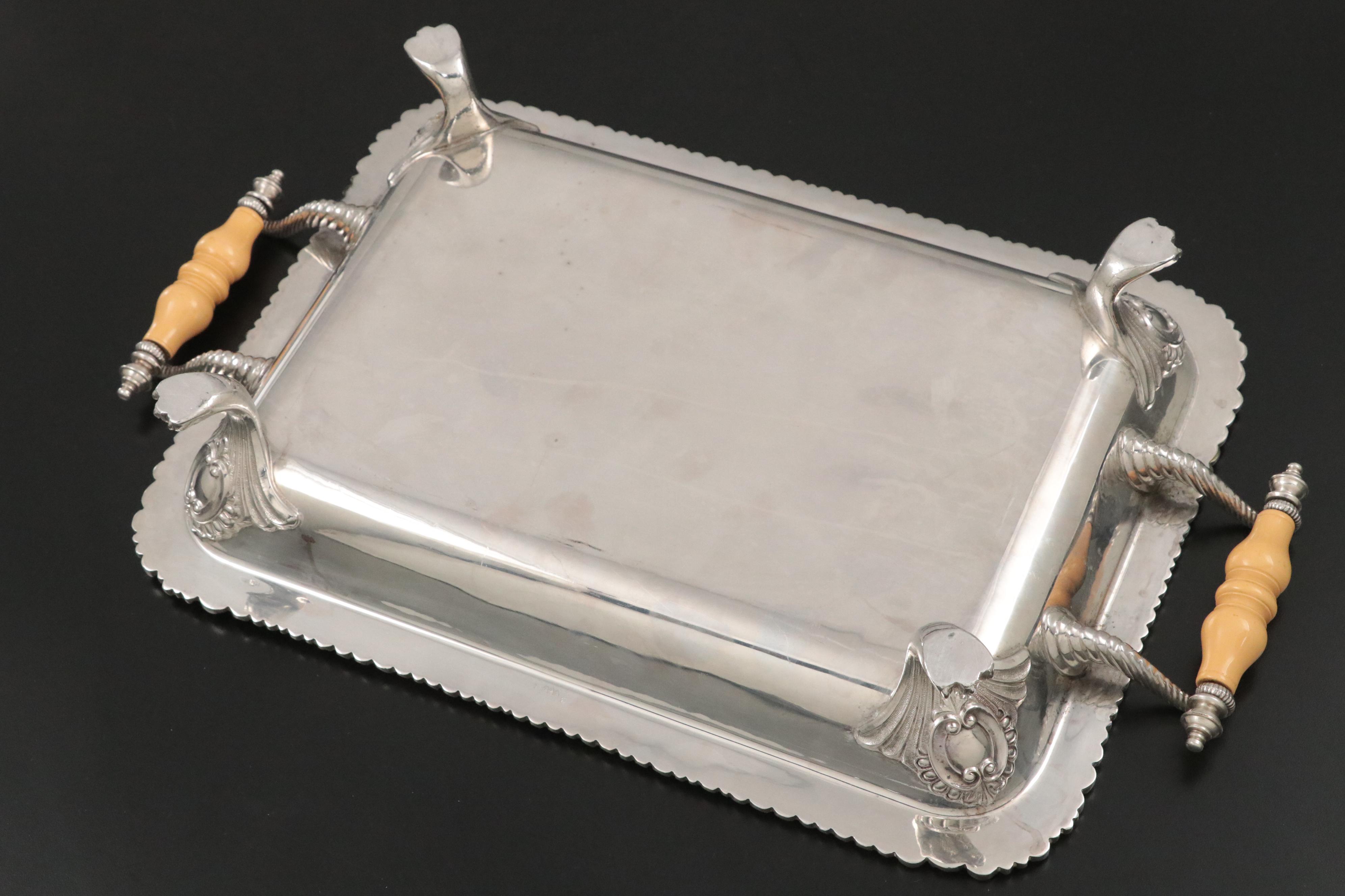 Crown Silver Co. Serving Dish with Bakelite Handles and Silver Plate ...