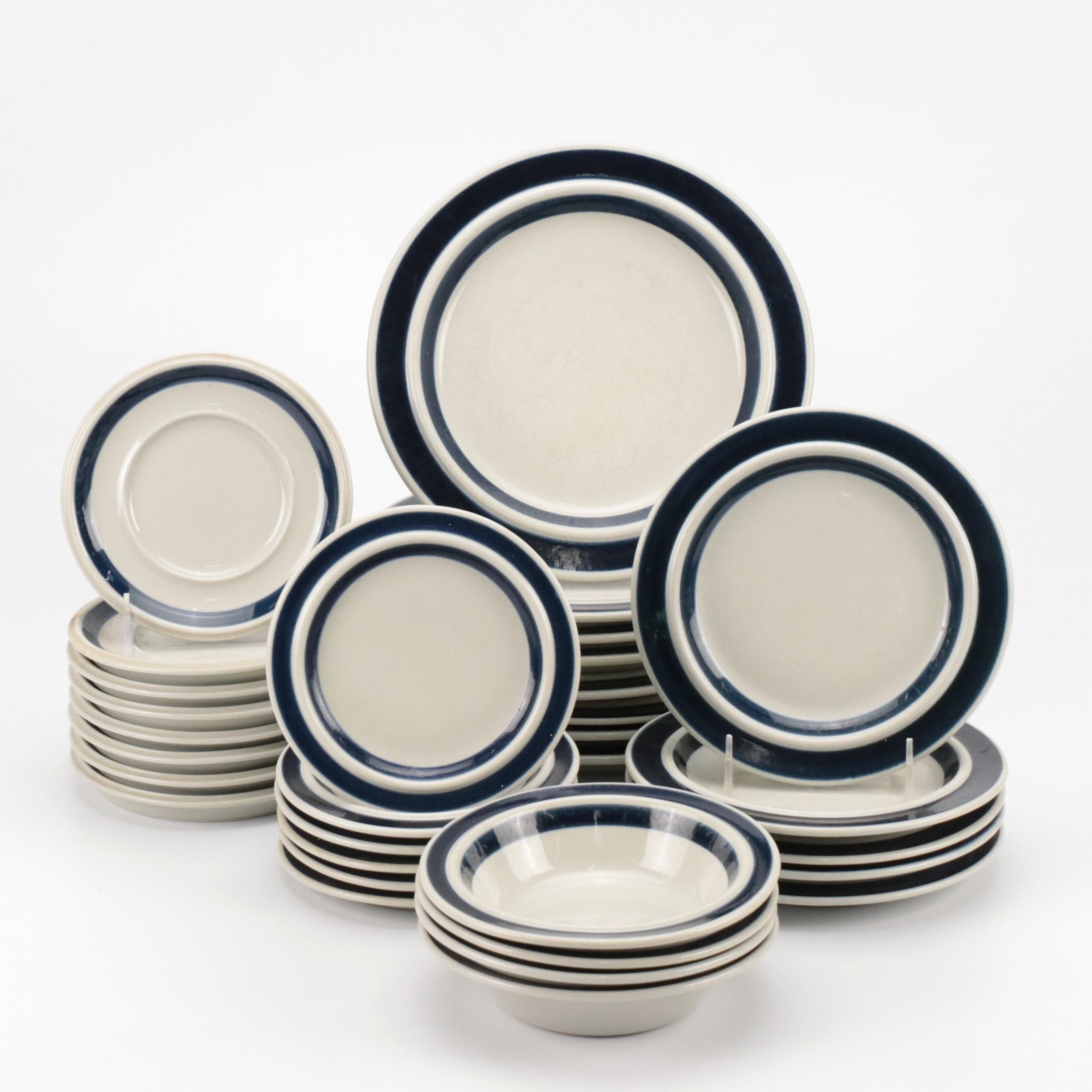 Arabia-Finland "Anemone Blue" Stoneware Dinnerware, Mid to Late 20th ...