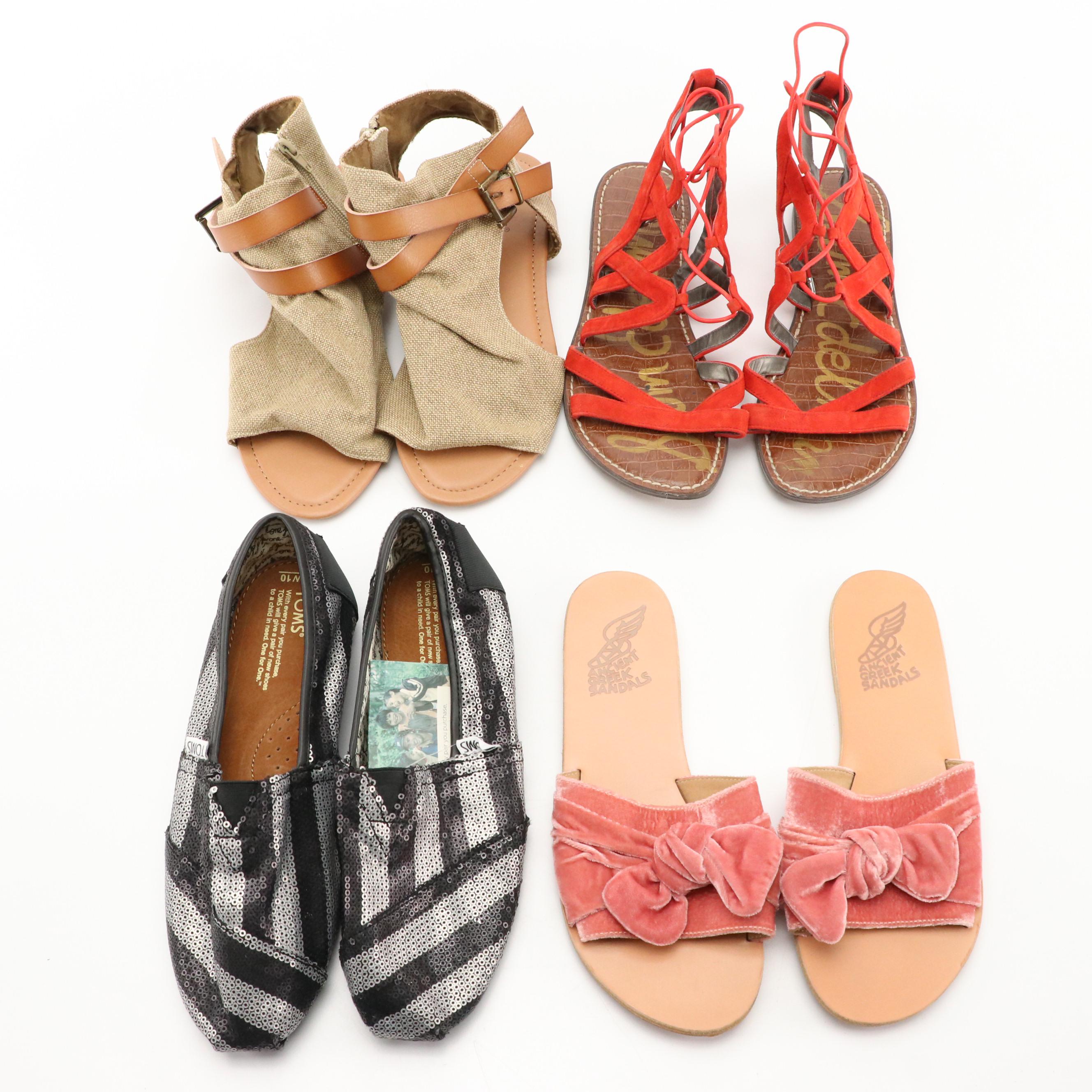 Toms Sequined Flats, Sam Edelman Strappy Sandals, Pierre Dumas & Other ...