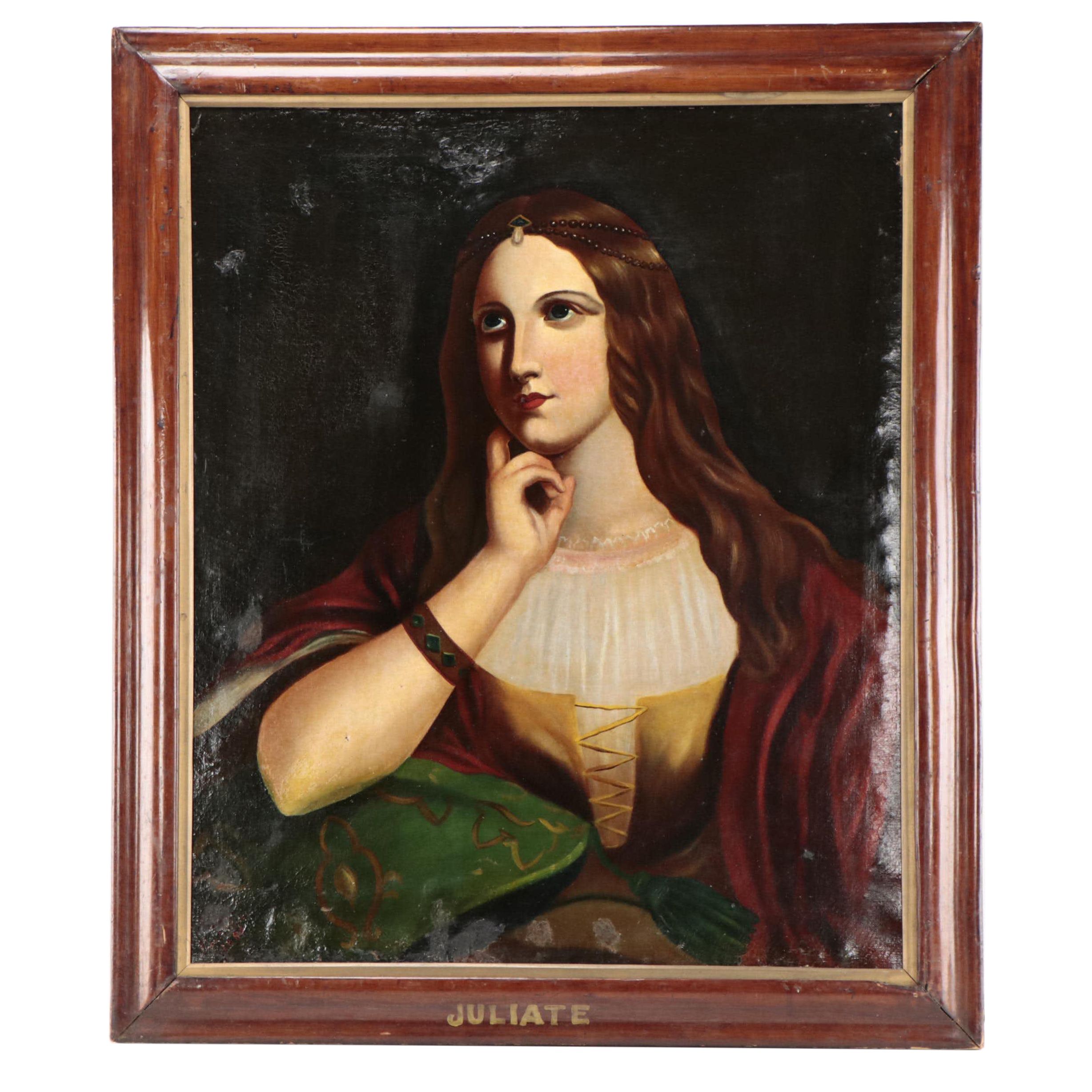 Victorian Oil Portrait of Juliet, Circa 1885 | Everything But The House