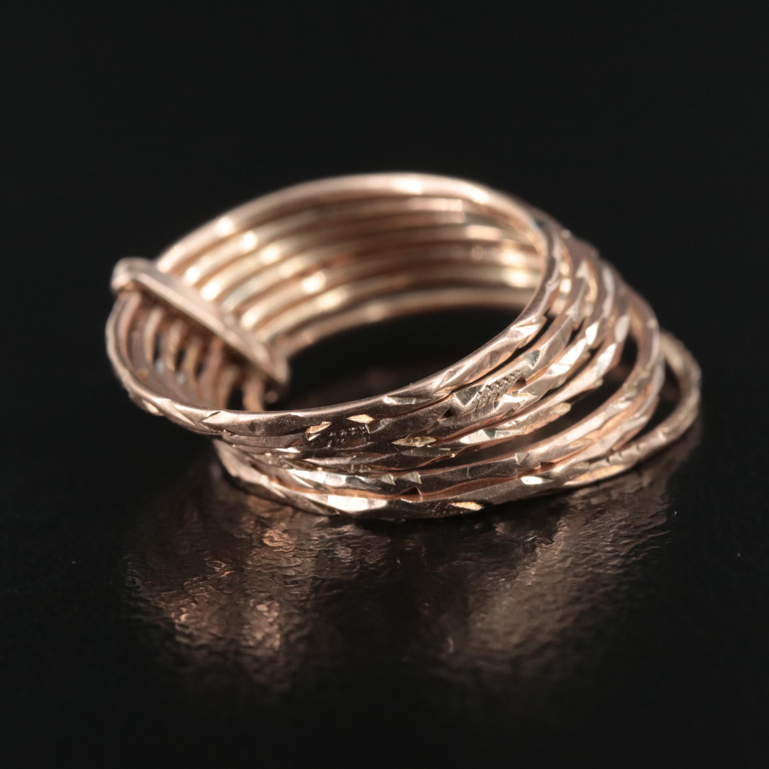 10K Rose Gold Stacked Rings with Connector | Everything But The House