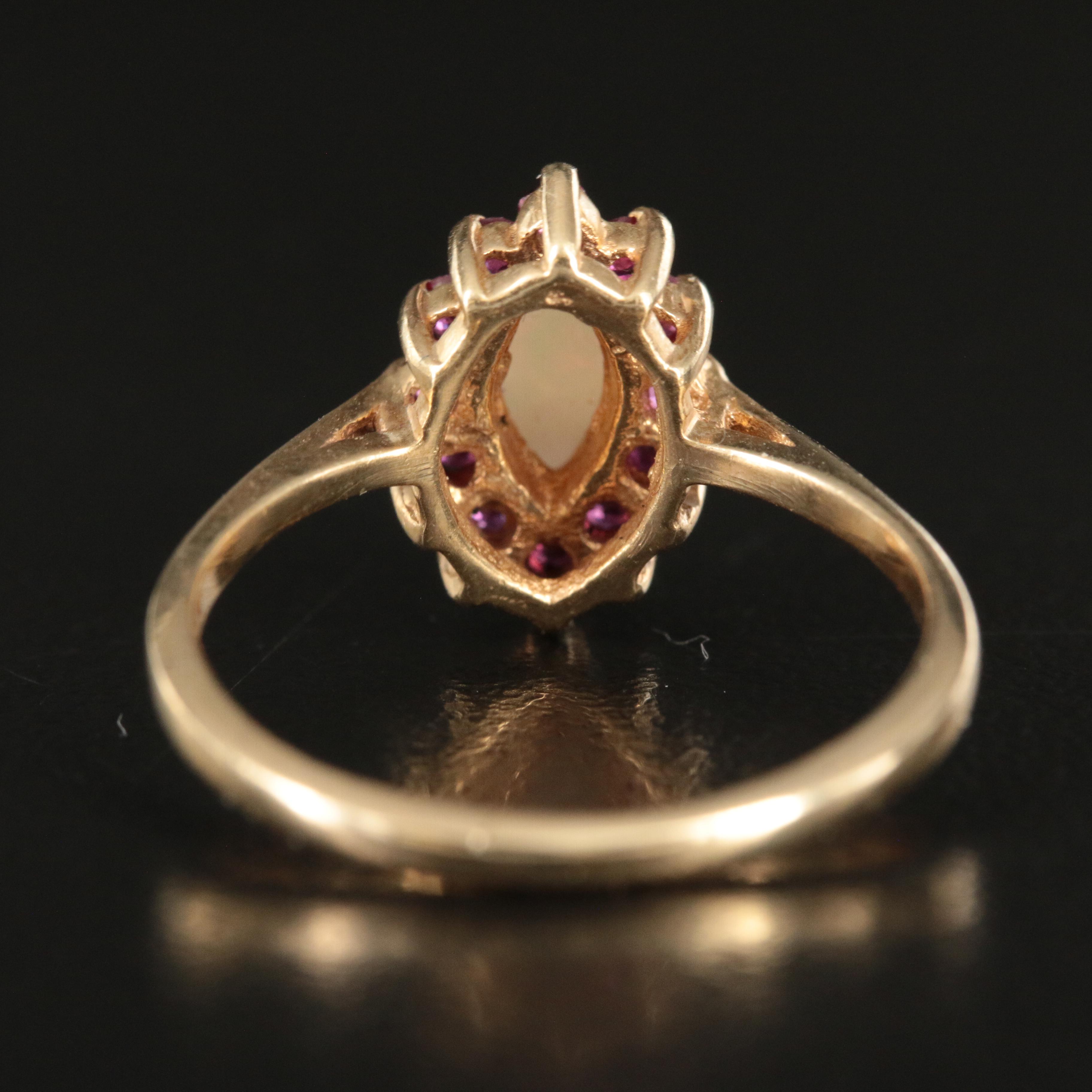 10K Opal and Ruby Ring | EBTH