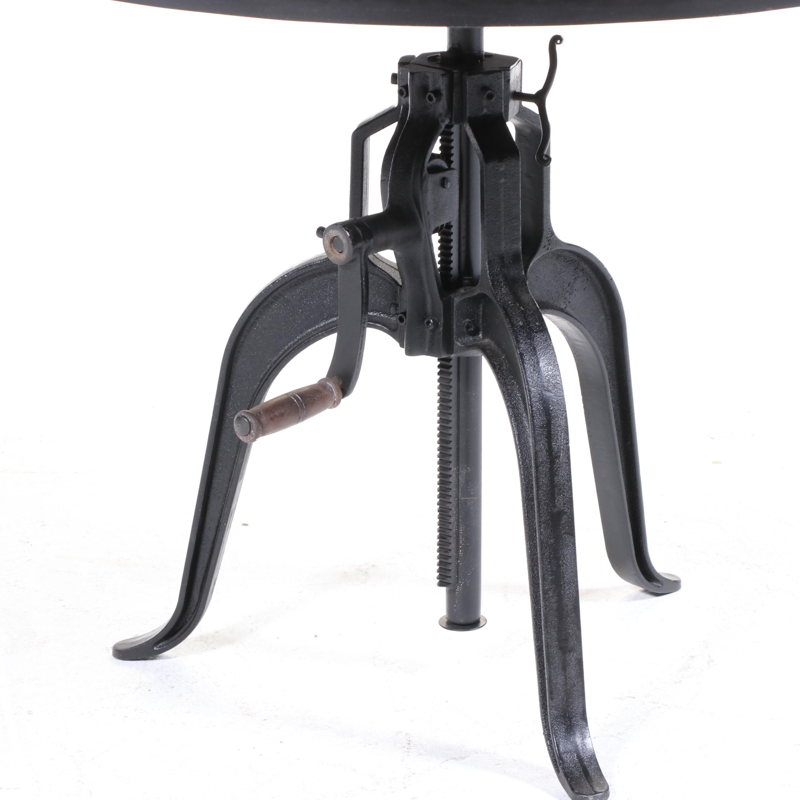 Industrial Style Black Powder-Coated Iron Adjustable-Height Crank ...
