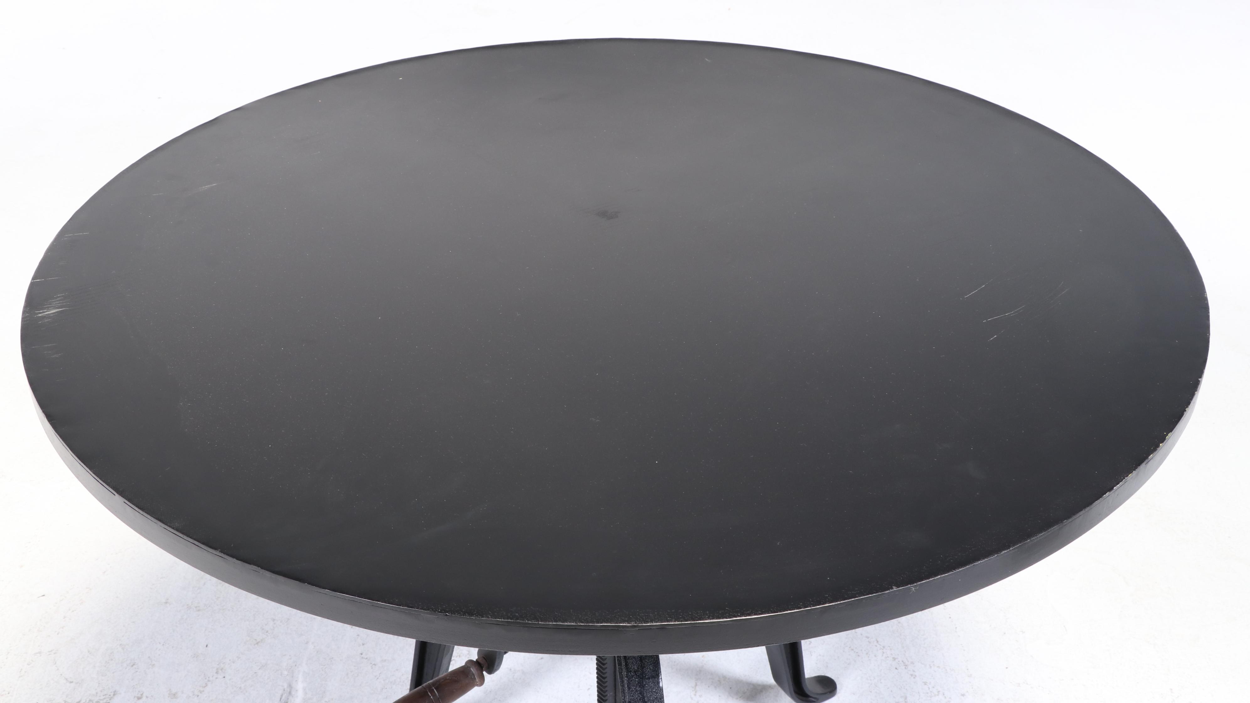 Industrial Style Black Powder-Coated Iron Adjustable-Height Crank ...