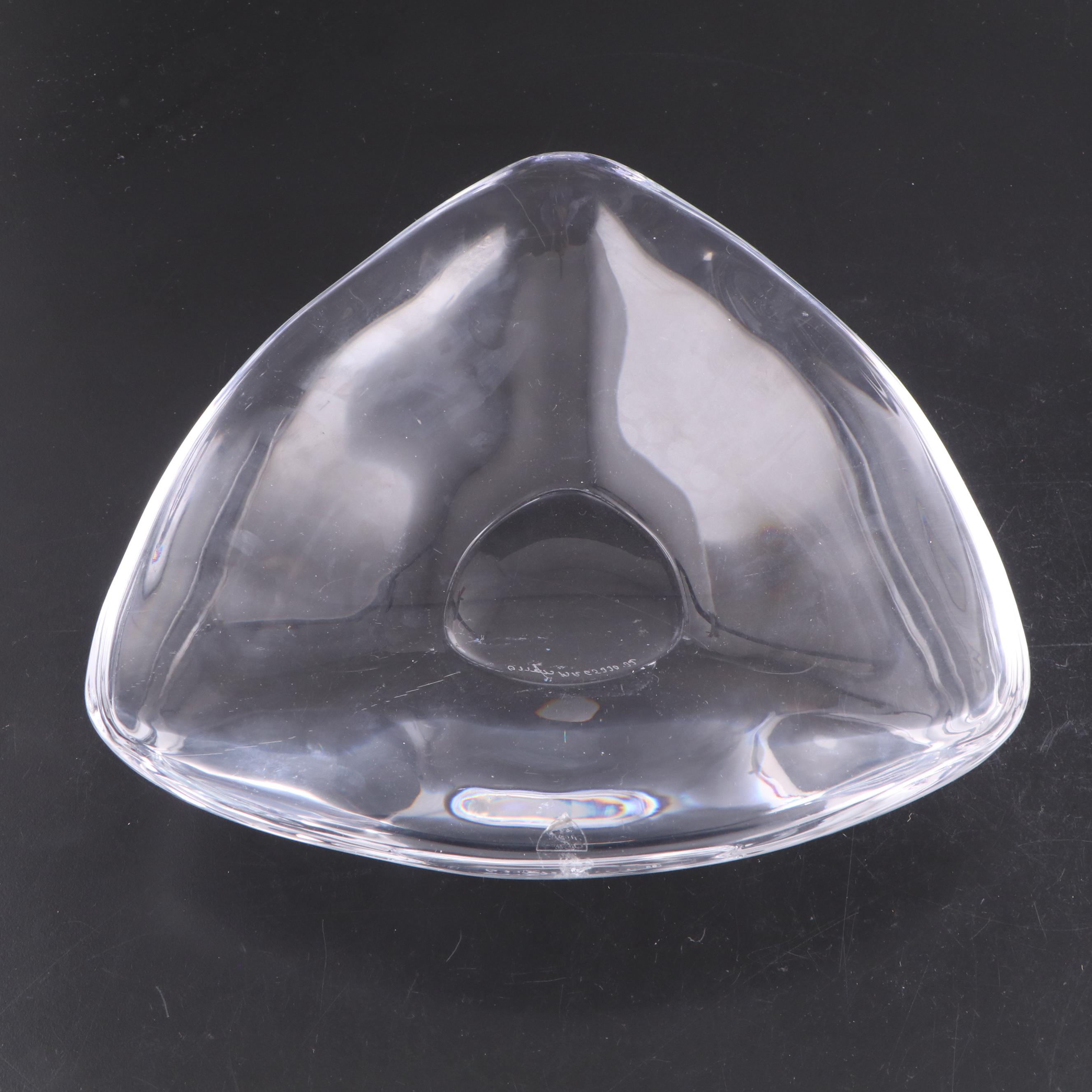 Orrefors Crystal Triangular Bowl or Centerpiece | EBTH