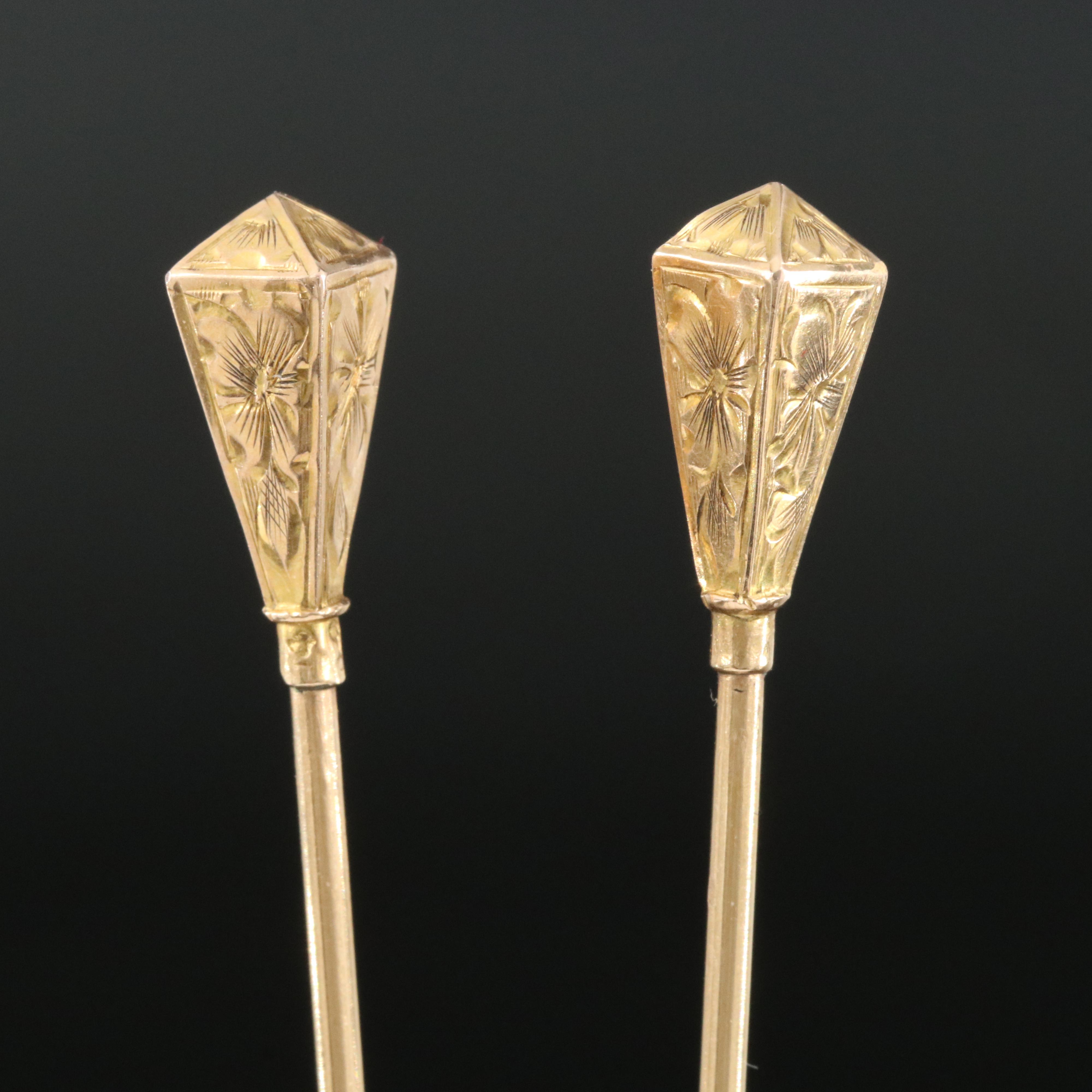 Victorian Hat Pins with 14K Finials | EBTH